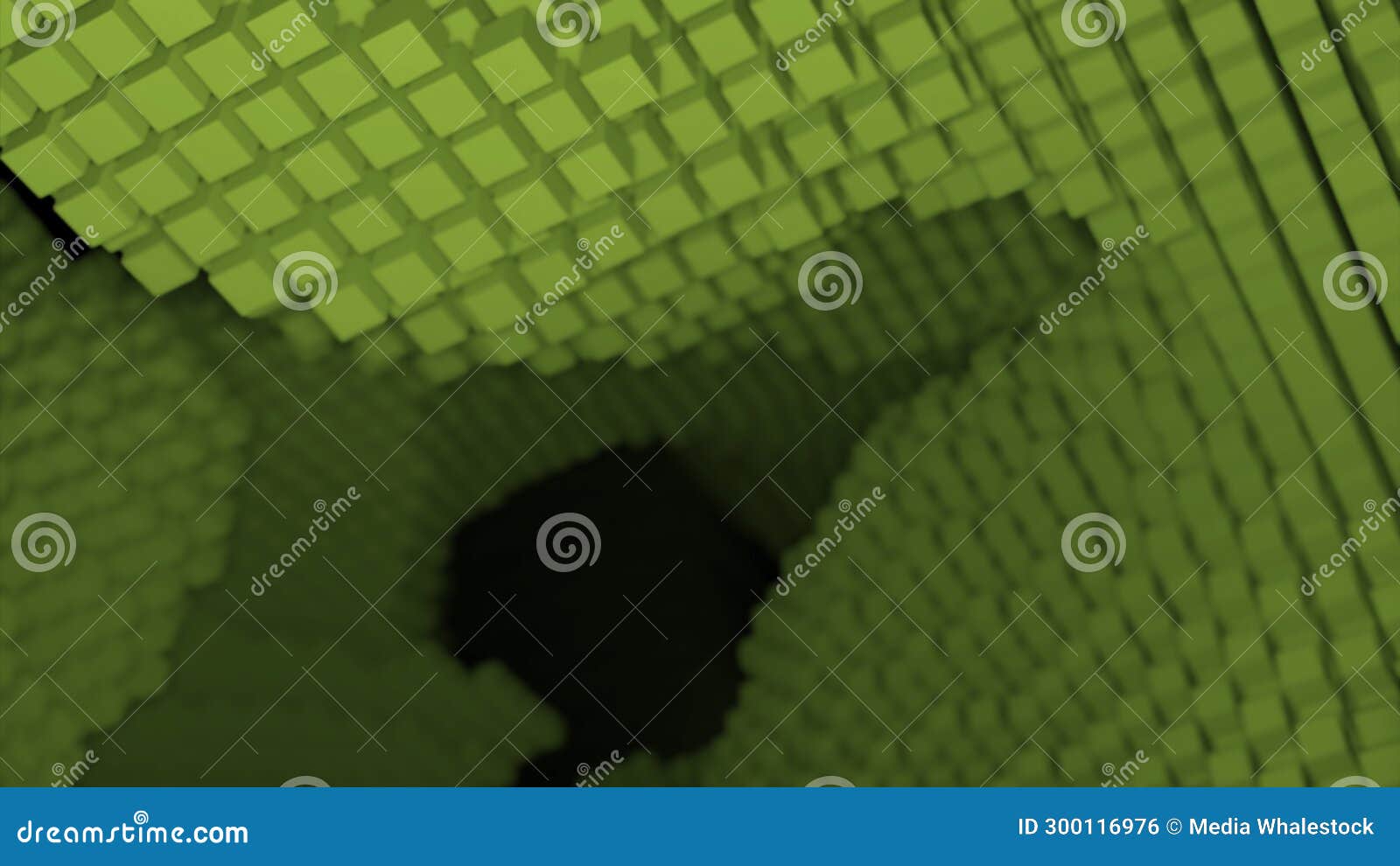 Abstract 3D Structure of Neon Cubes Formations Flowing on a Black ...