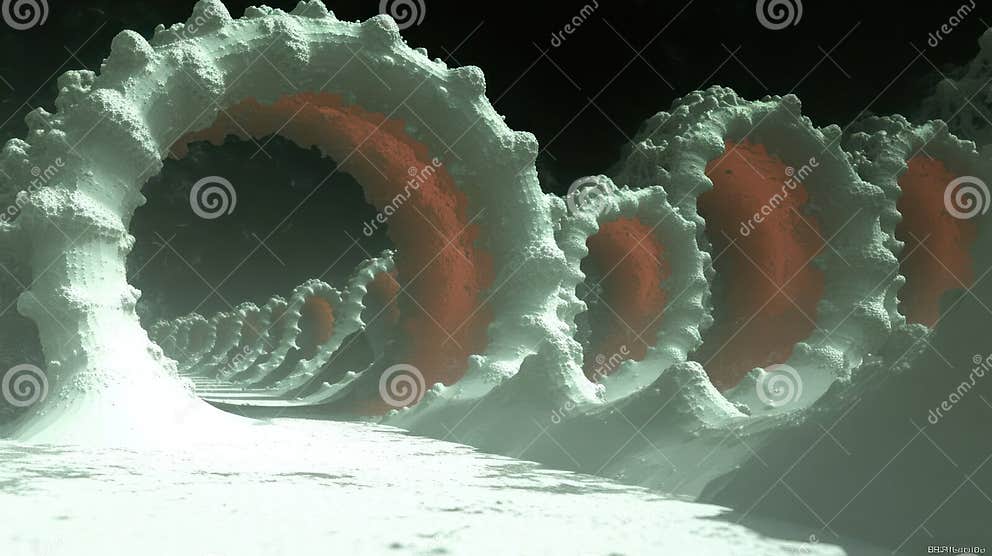 Abstract 3D Structure Resembling a Surreal Tunnel with Intricate ...