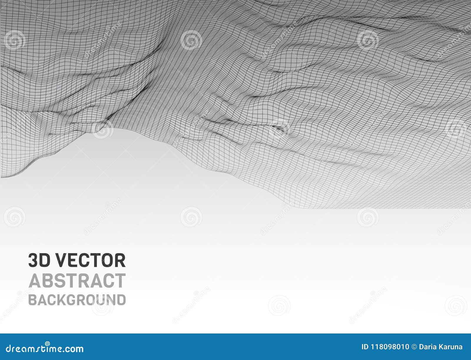 Abstract 3d Surface. Distortion of Space and Matter. Modern Technology ...