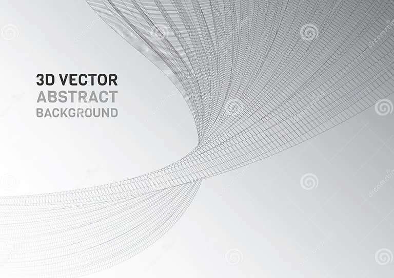 Abstract 3d Surface. Distortion of Space and Matter. Modern Technology ...