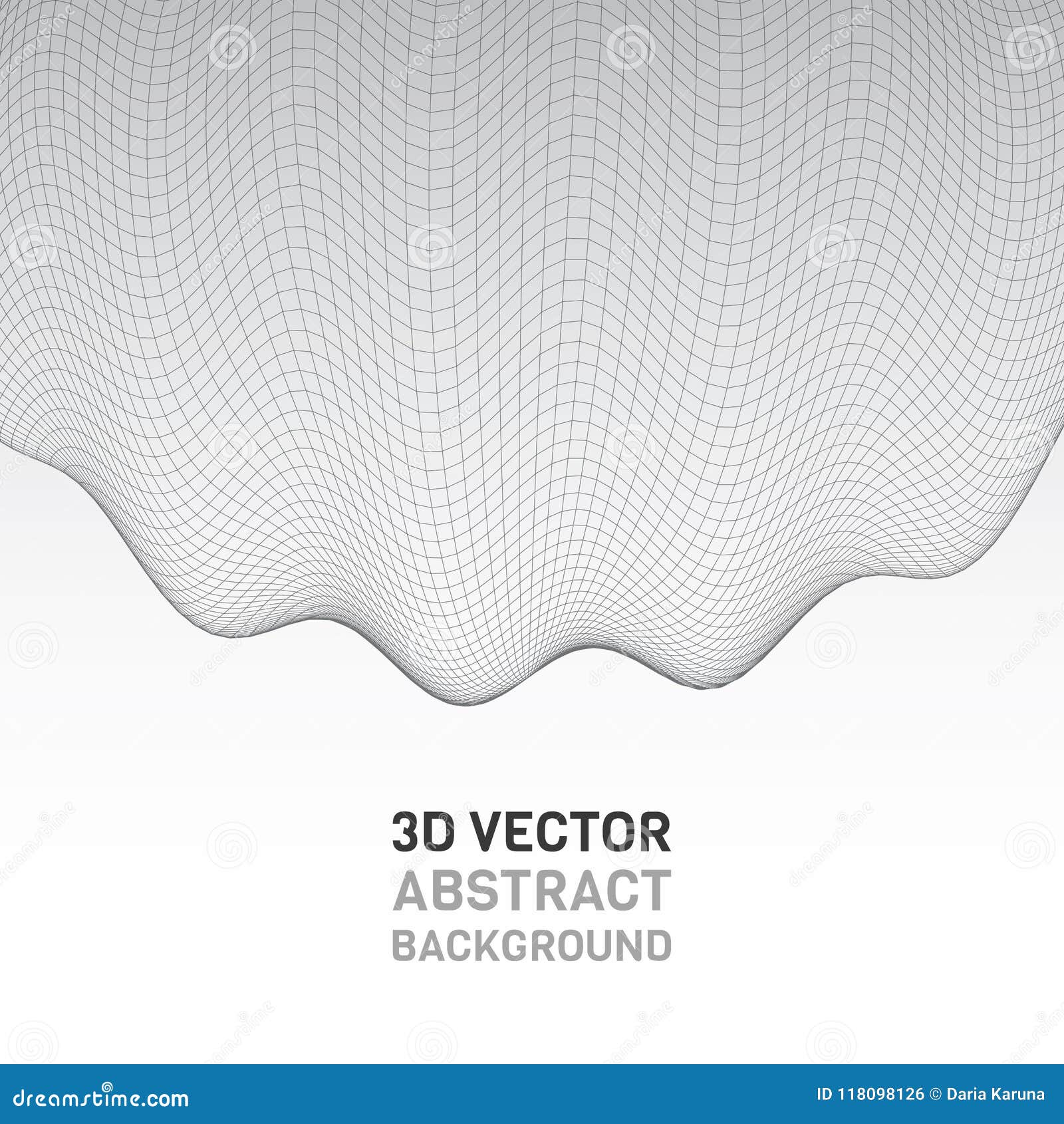 Abstract 3d Surface. Distortion of Space and Matter. Modern Technology ...