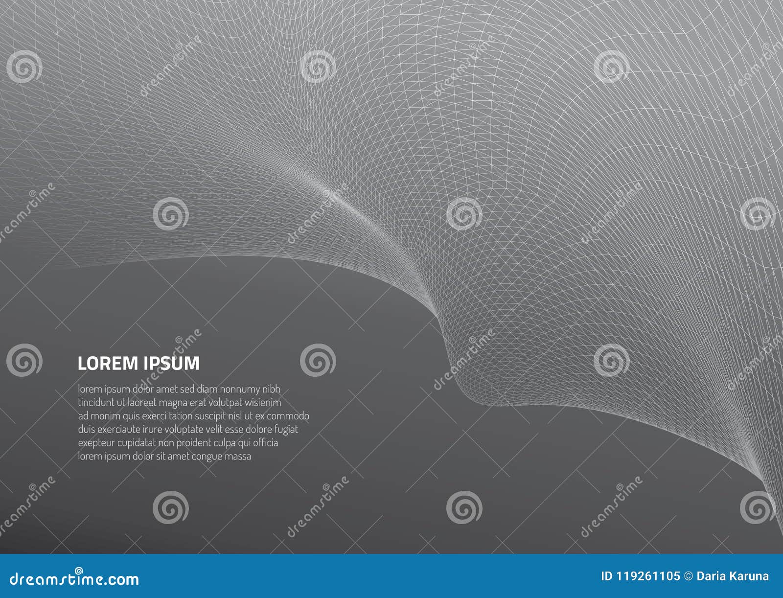 Abstract 3d Surface. Distortion of Space and Matter. Modern Technology ...