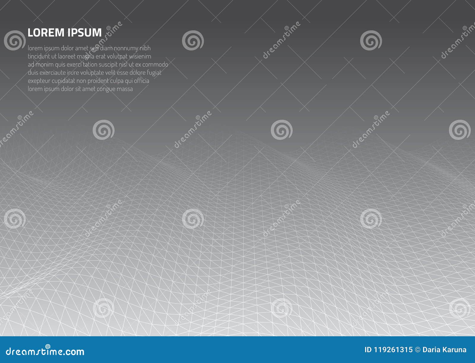 Abstract 3d Surface. Distortion of Space and Matter. Modern Technology ...