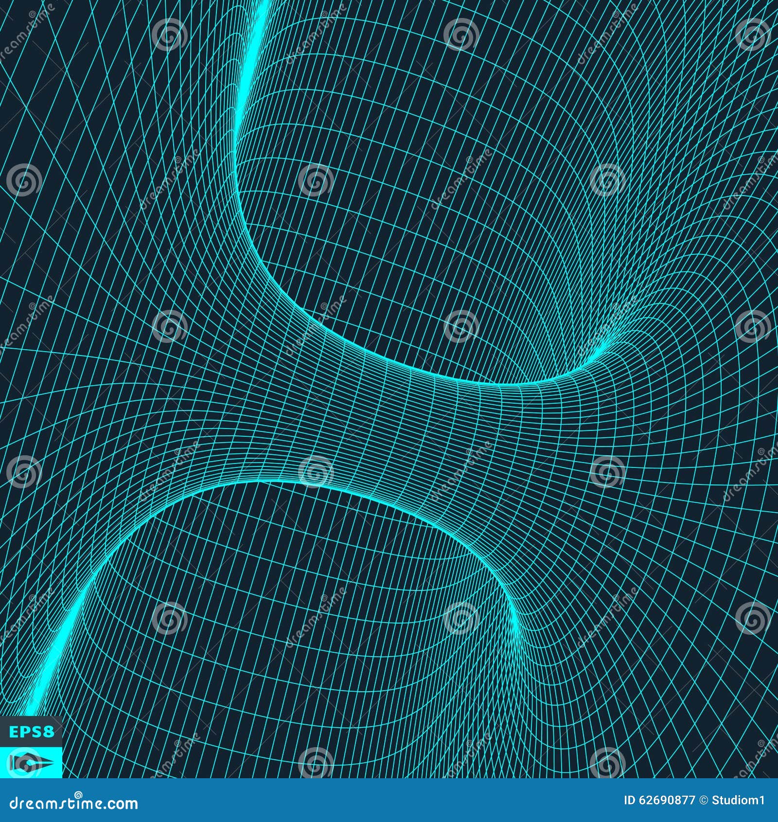 Abstract 3d Surface Looks Like Funnel. Grid Background Stock Vector ...