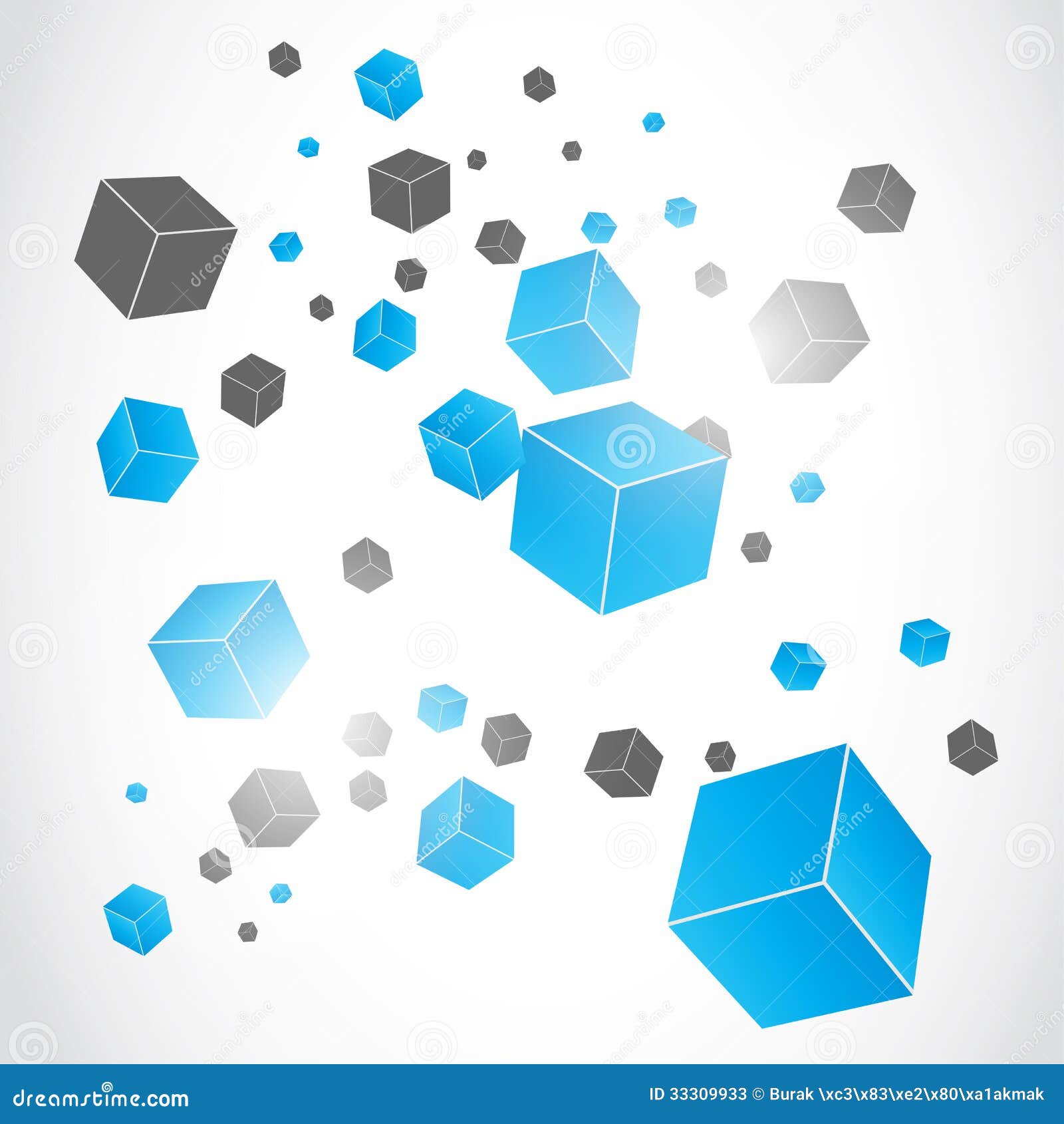 Abstract 3d Technology Cubes Stock Vector - Illustration of graphic ...