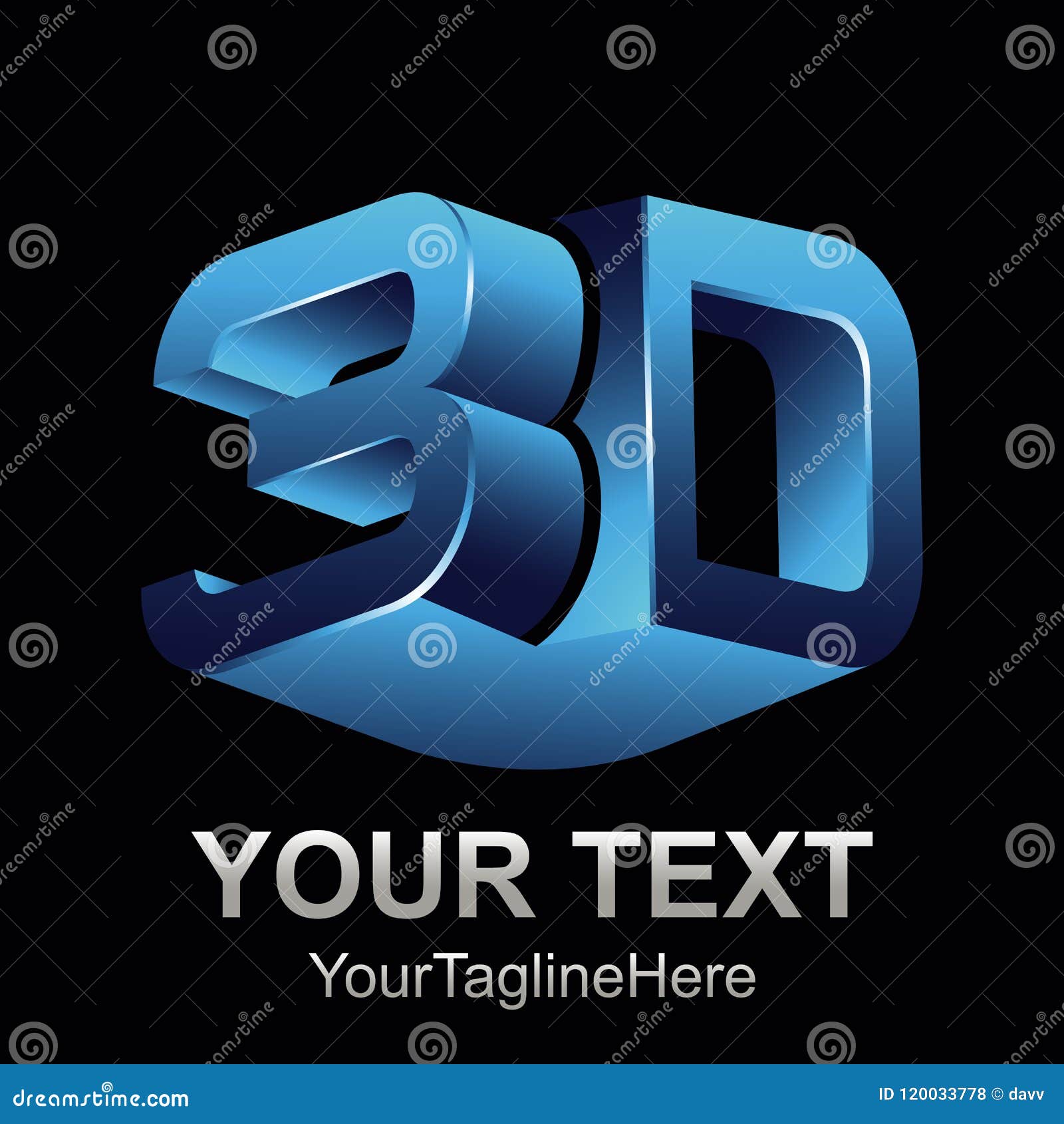 Abstract 3d Text Shape Vector Icon Logo Illustration. 3d Shape ...
