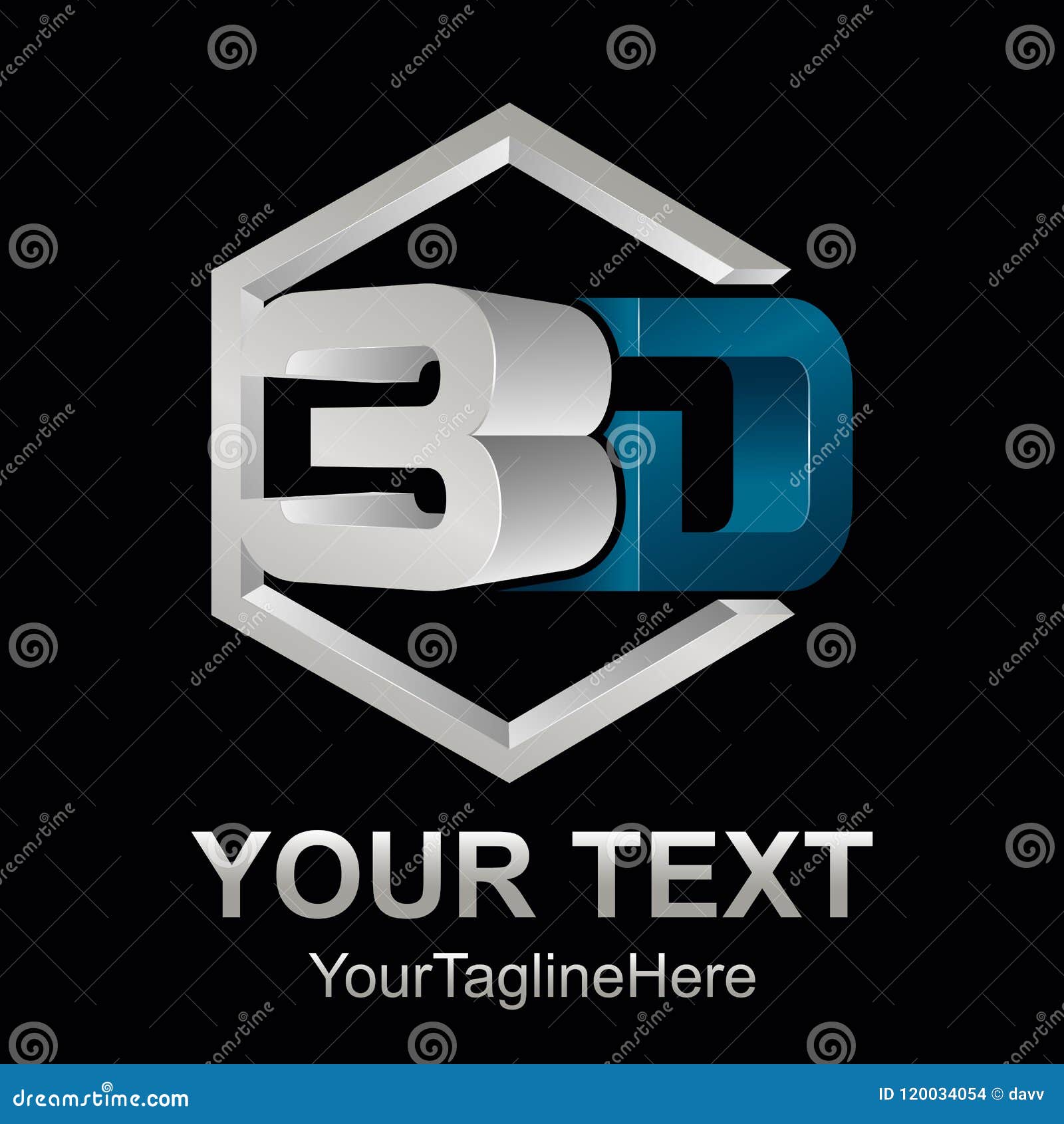 Abstract 3d Text Shape Vector Icon Logo Illustration. 3d Shape ...