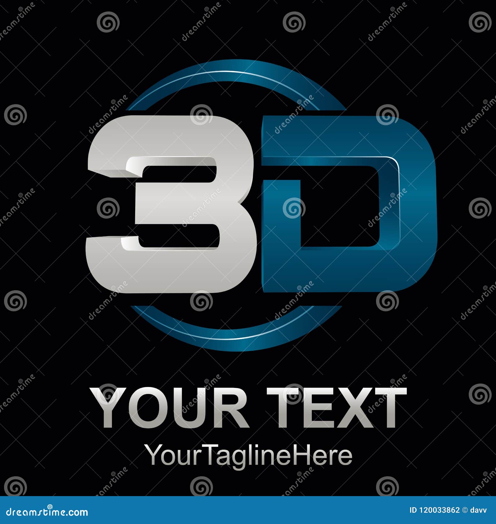 Abstract 3d Text Shape Vector Icon Logo Illustration. 3d Shape ...