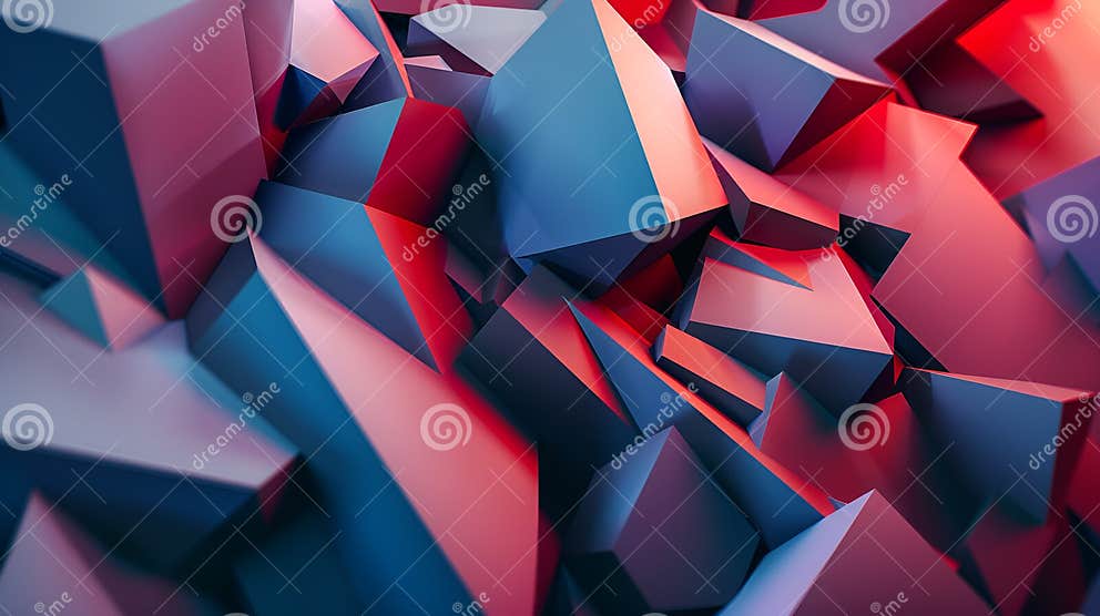Abstract 3D Texture of Overlapping Geometric Shapes, Sharp Edges, and ...