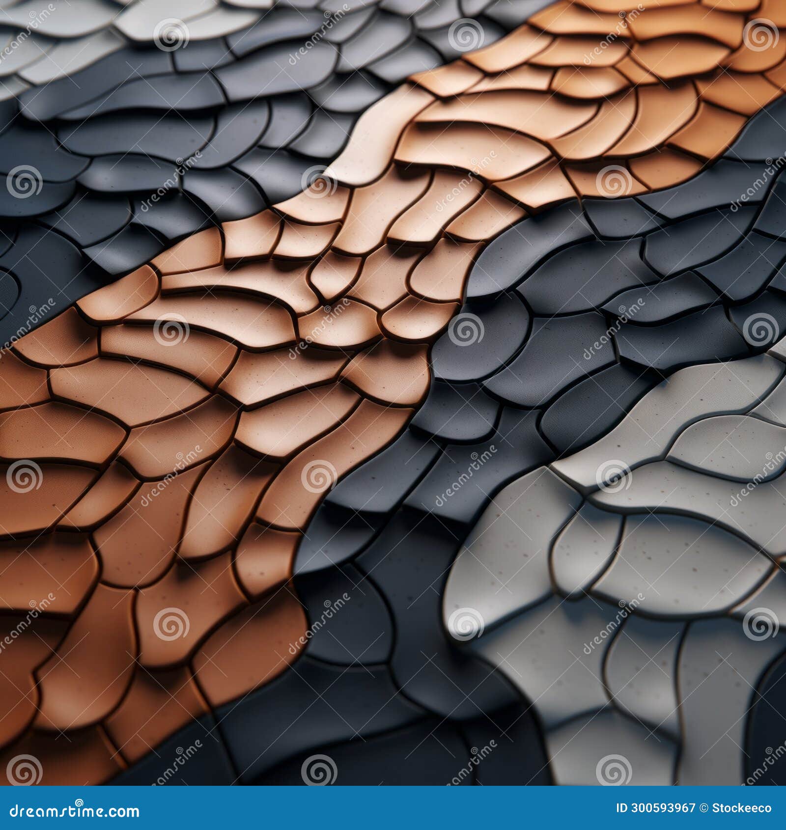 Abstract 3d Tiled Textures: Organic Forms, Muted Tones, Metallic ...