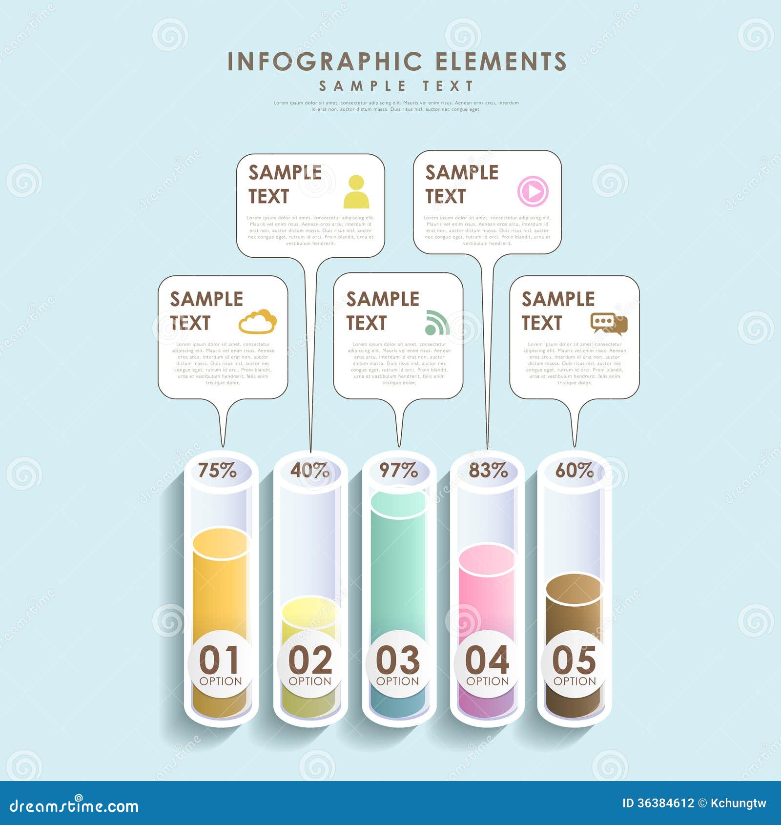 Abstract 3d Tube Bar Chart Infographics Stock Vector - Illustration of ...