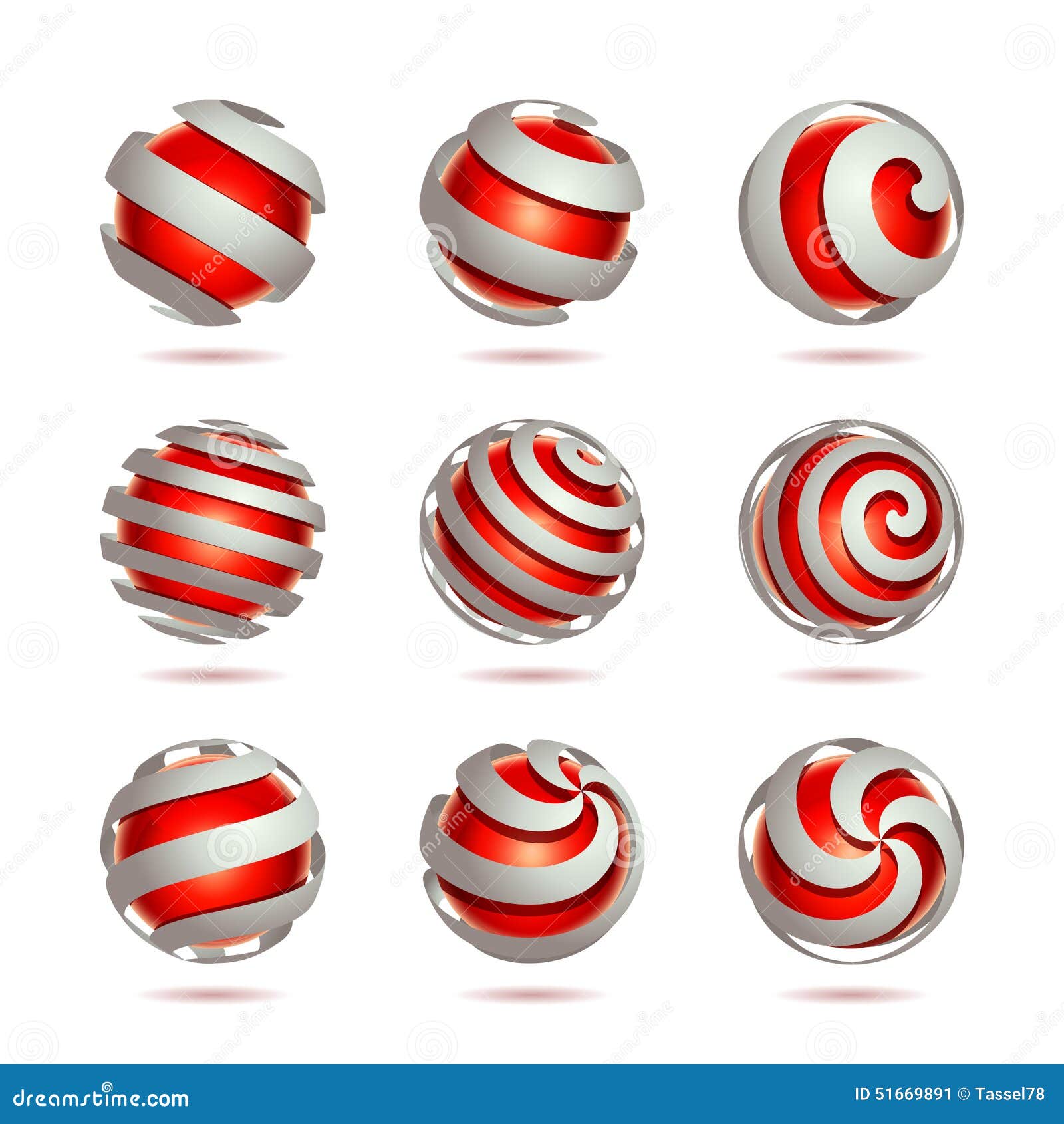 Abstract 3d Vector Sphere Set Stock Vector - Illustration of abstract ...