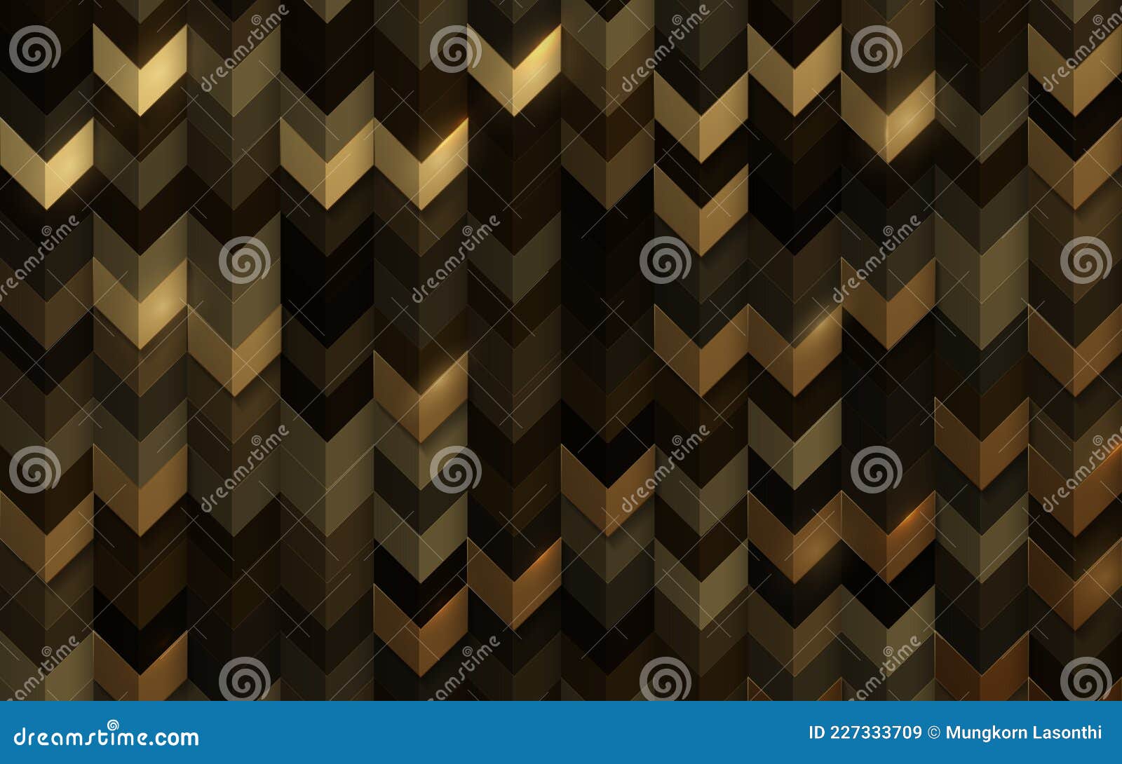 Abstract 3d Vintage Geometric Gold Color Tone Pattern Wall Background ...