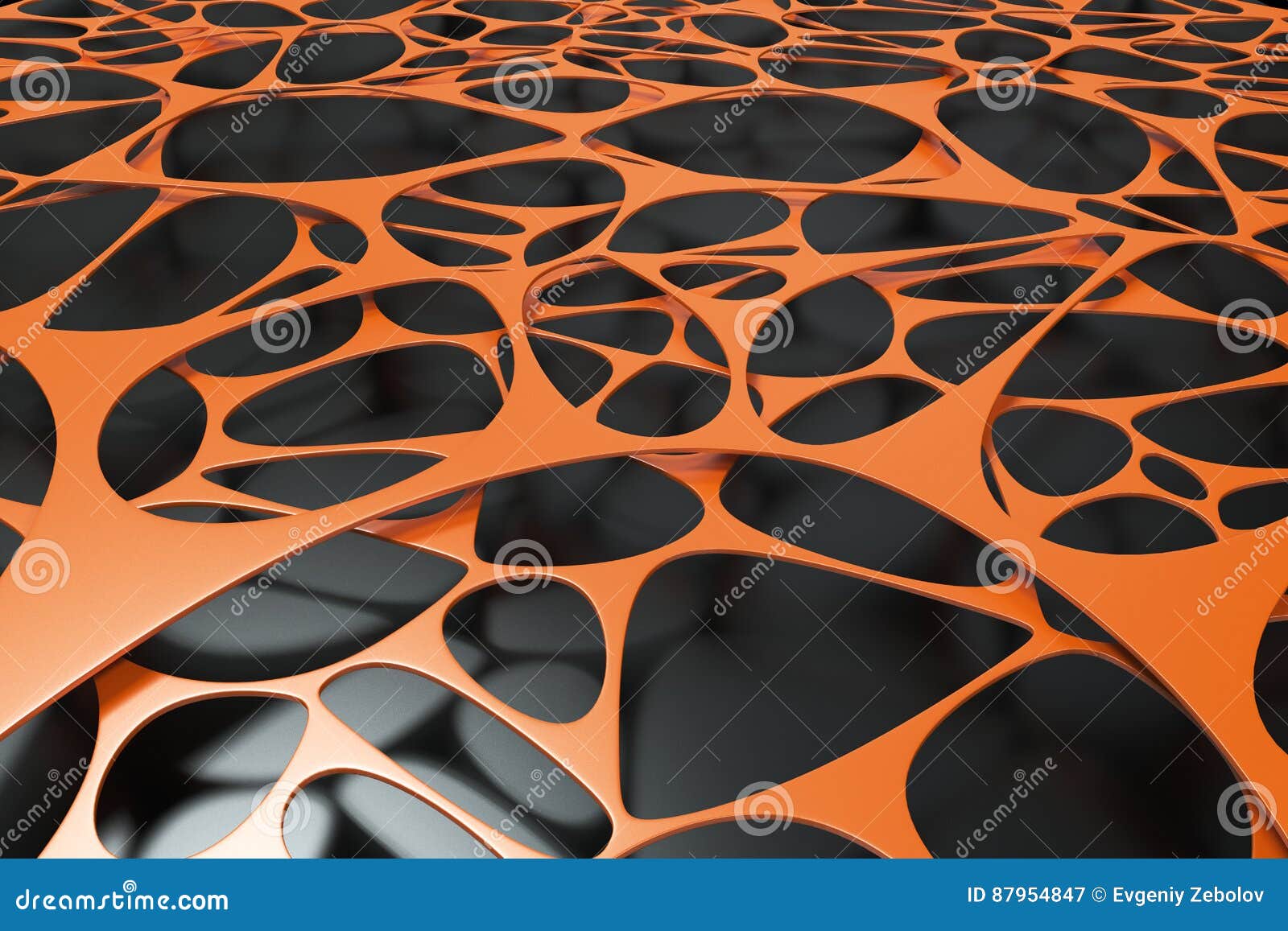 Abstract 3d Voronoi Organic Structure on Black Background Stock ...