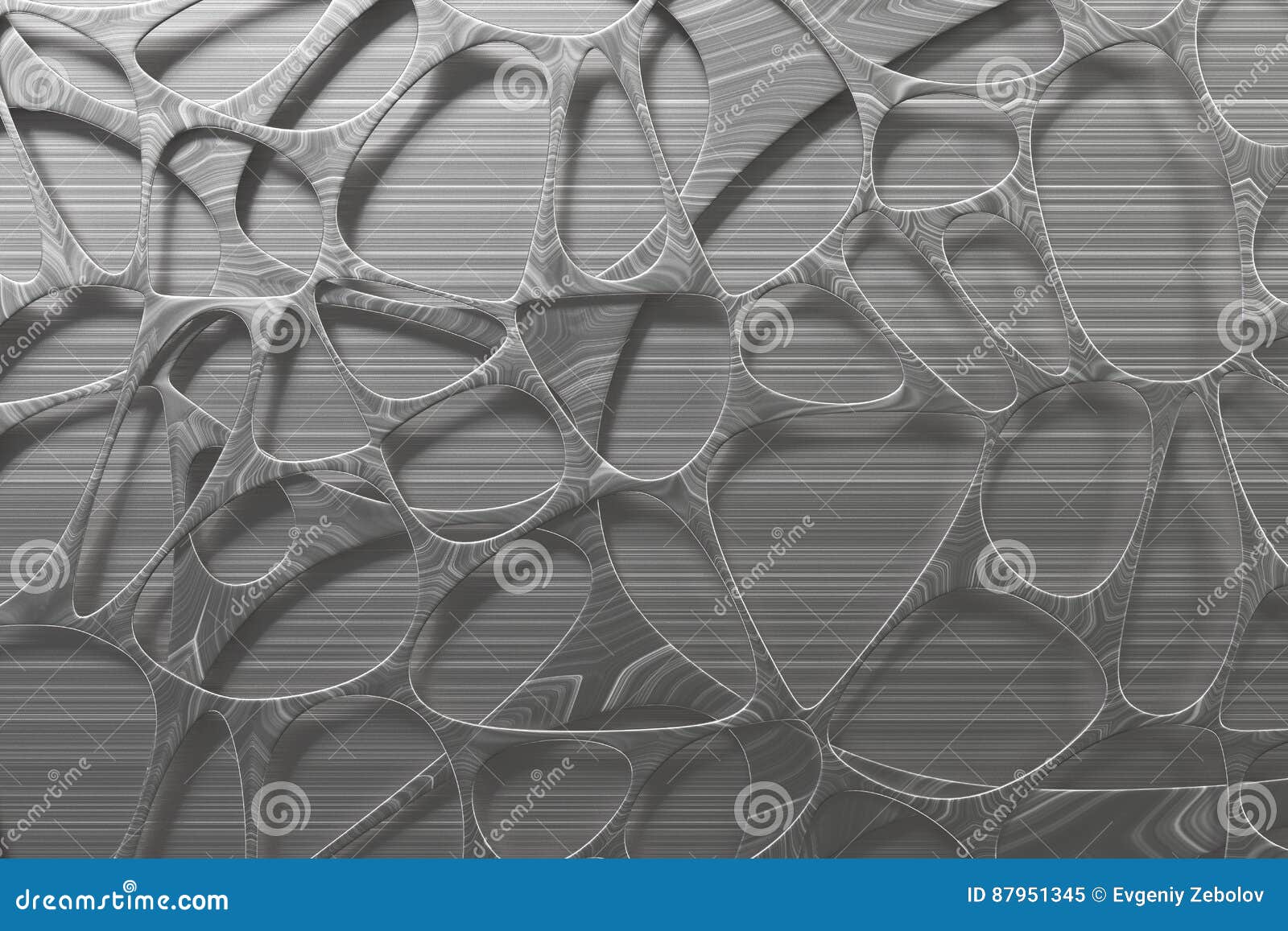 Abstract 3d Voronoi Organic Structure Made of Brushed Metal Stock ...