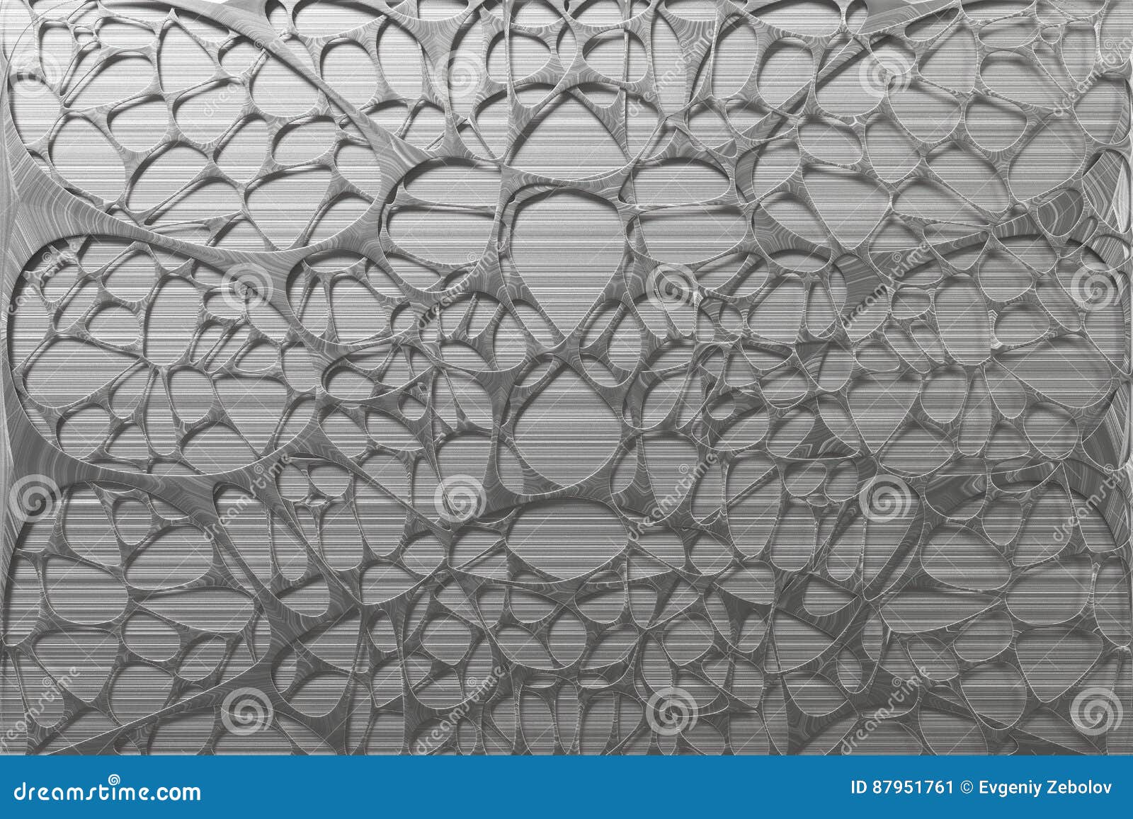 Abstract 3d Voronoi Organic Structure Made of Brushed Metal Stock ...