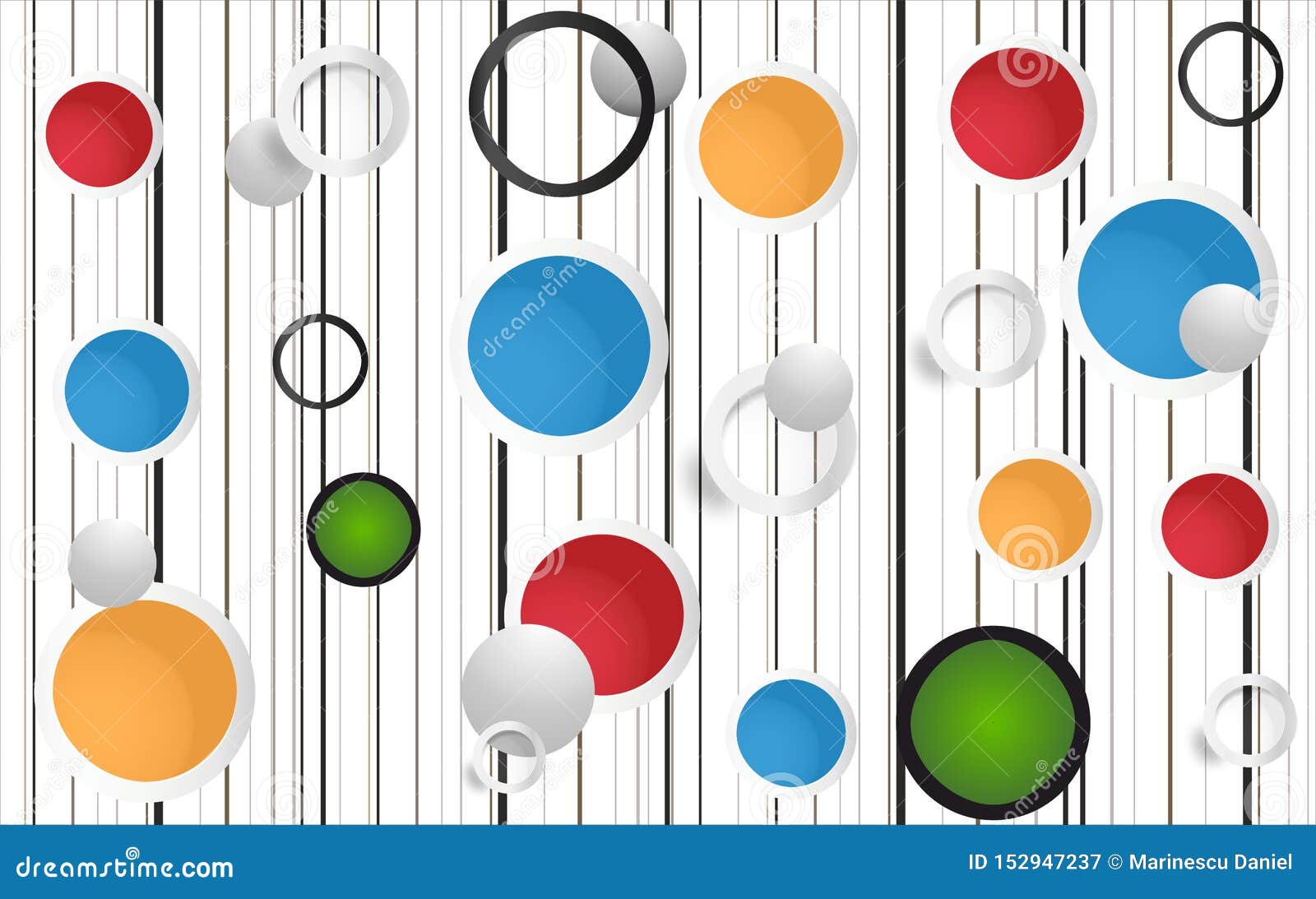 Abstract 3D Wall Art Colored Circles Stock Vector - Illustration of ...