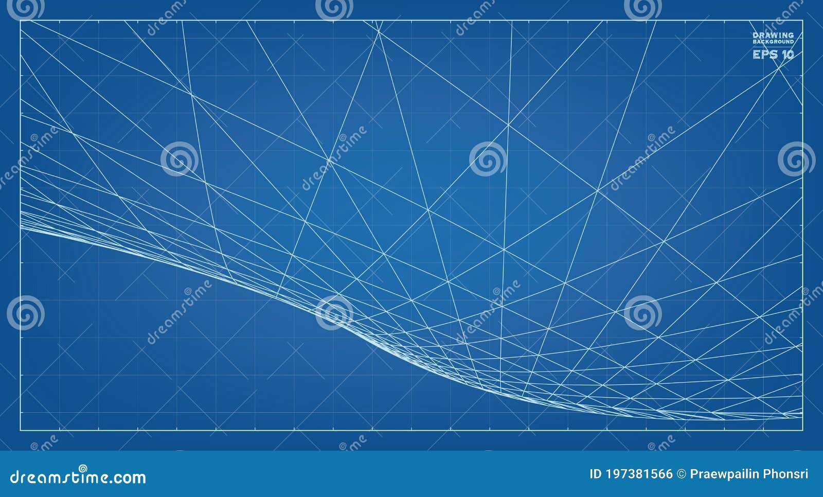 Abstract 3D Wave Wireframe of Surrounding Contour Pattern. Vector 3D ...