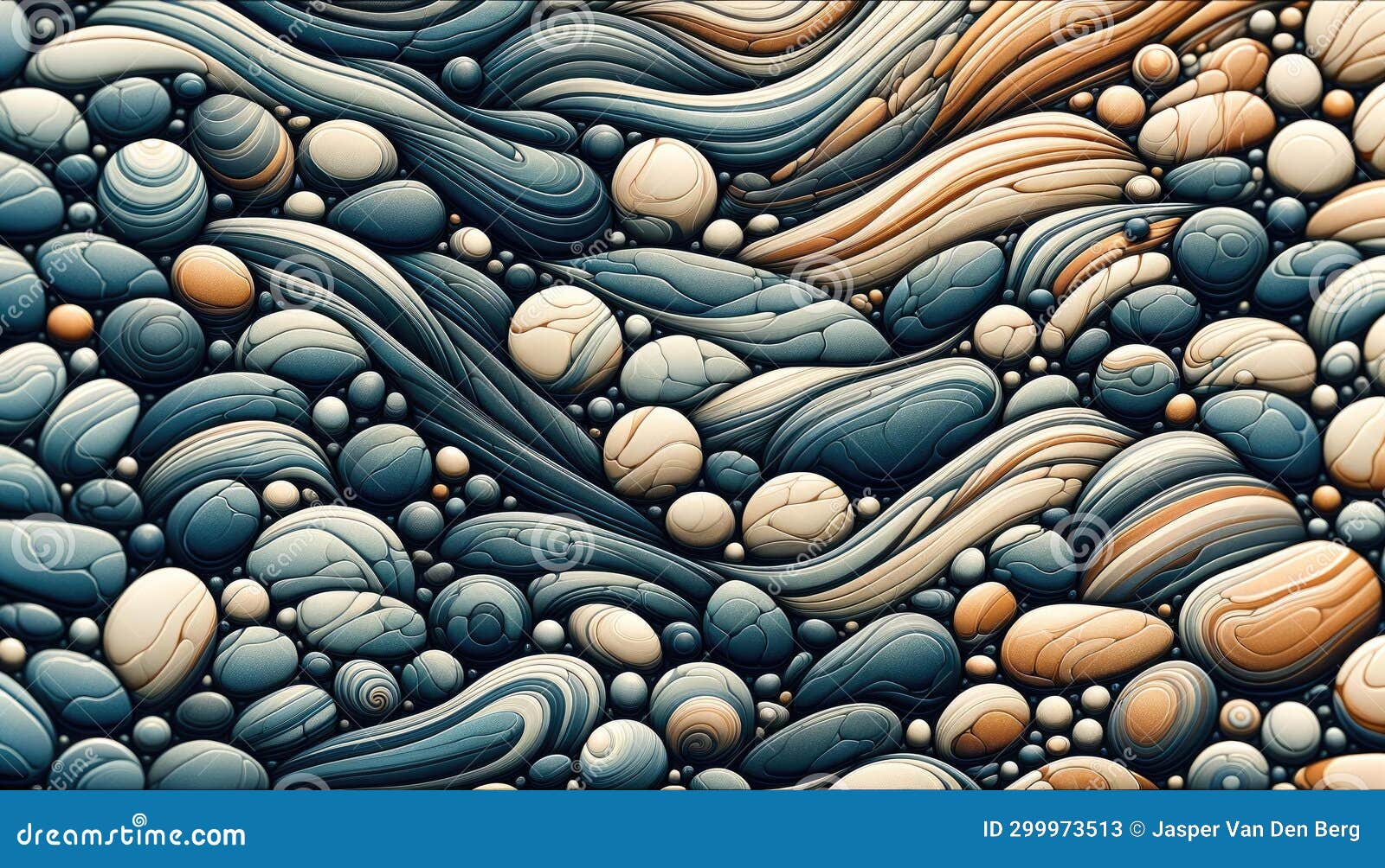 Abstract 3D Waves Texture, AI Generated Stock Illustration ...