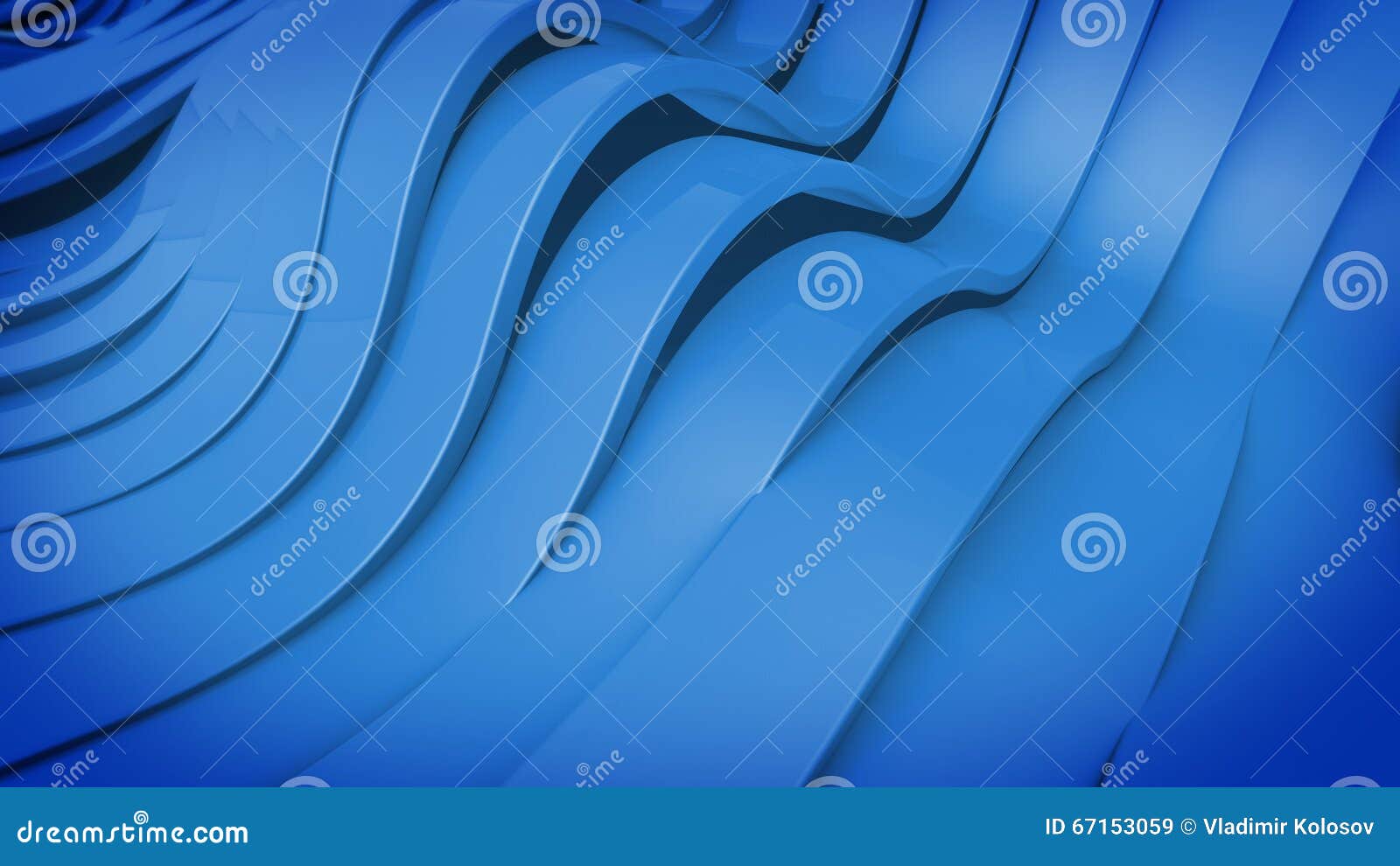 Abstract 3D Wavy Band Surface. Stock Illustration - Illustration of ...