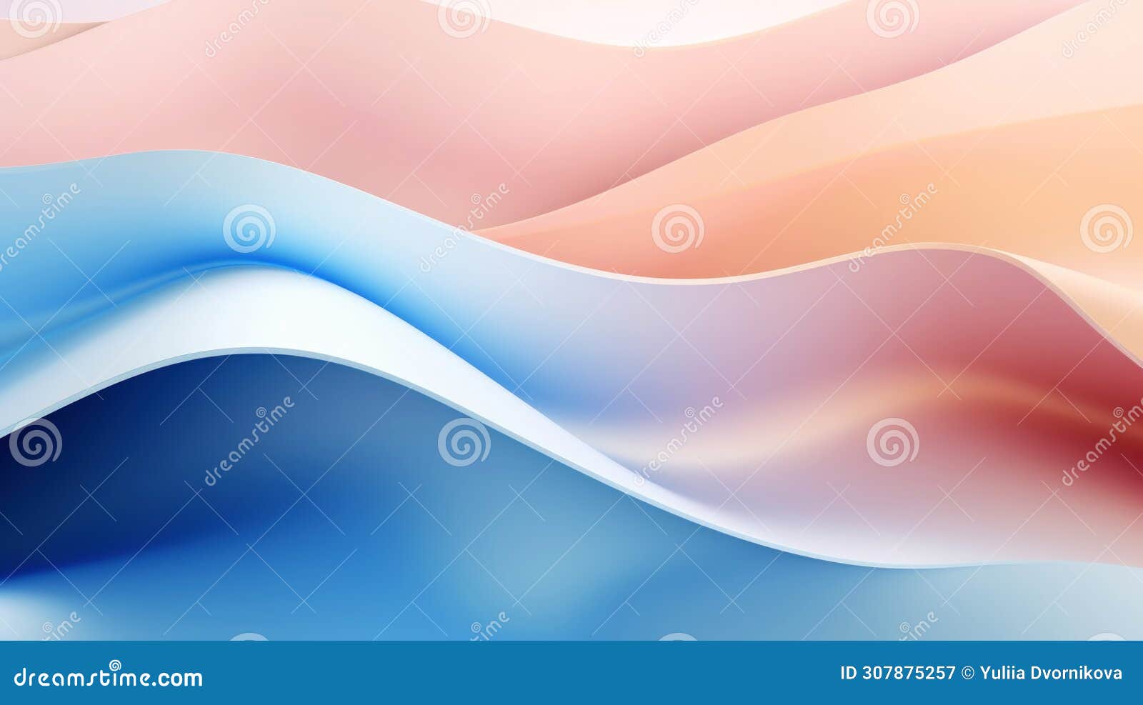 Abstract 3d Wavy Smooth Background. Multicolor Pastel Colour Palette ...