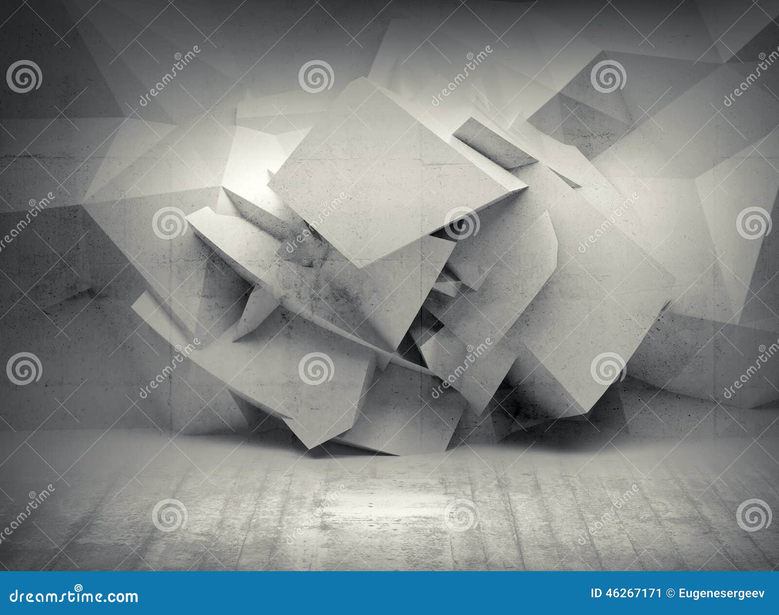 Abstract 3d White Background with Chaotic Surface Stock Illustration ...