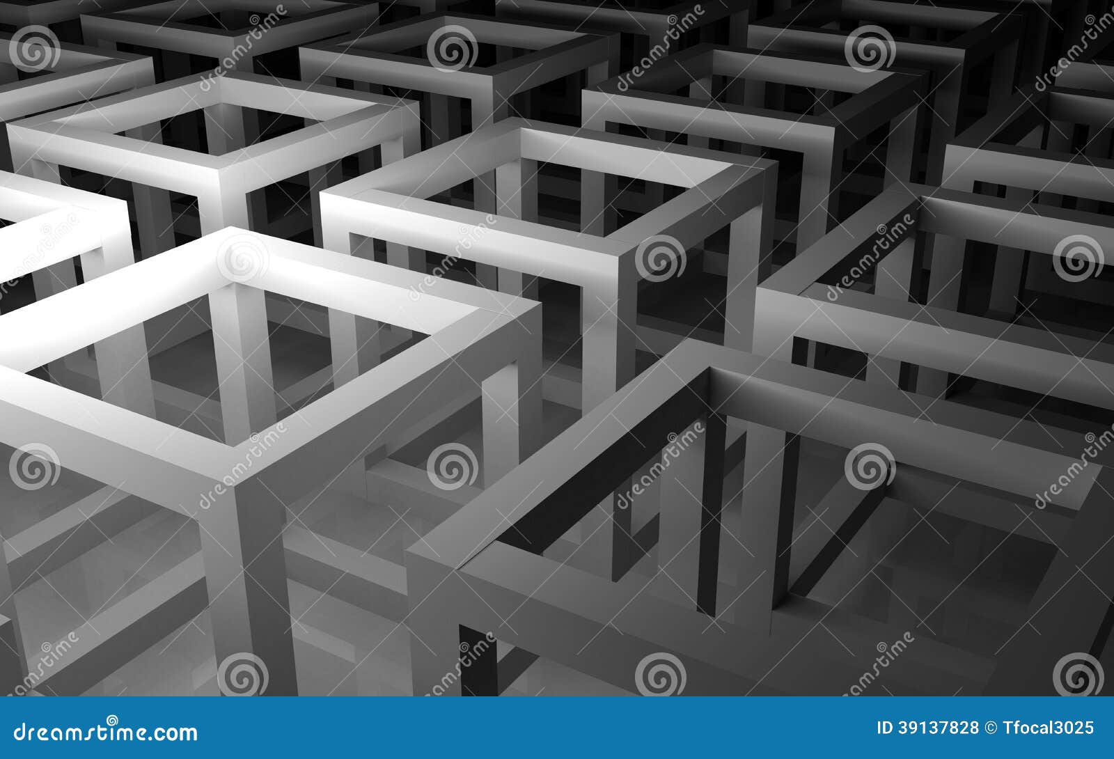 Abstract 3d white boxes stock illustration. Illustration of element ...