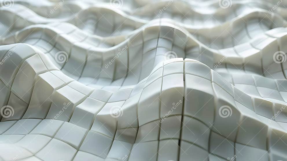 Abstract 3D White Cube Wave Background Stock Illustration ...