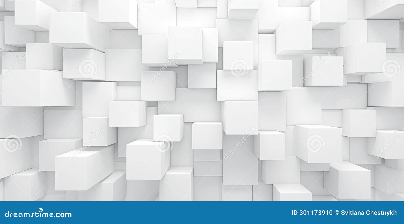 Abstract 3d White Cubes Background, Geometric Pattern Texture. Stock ...