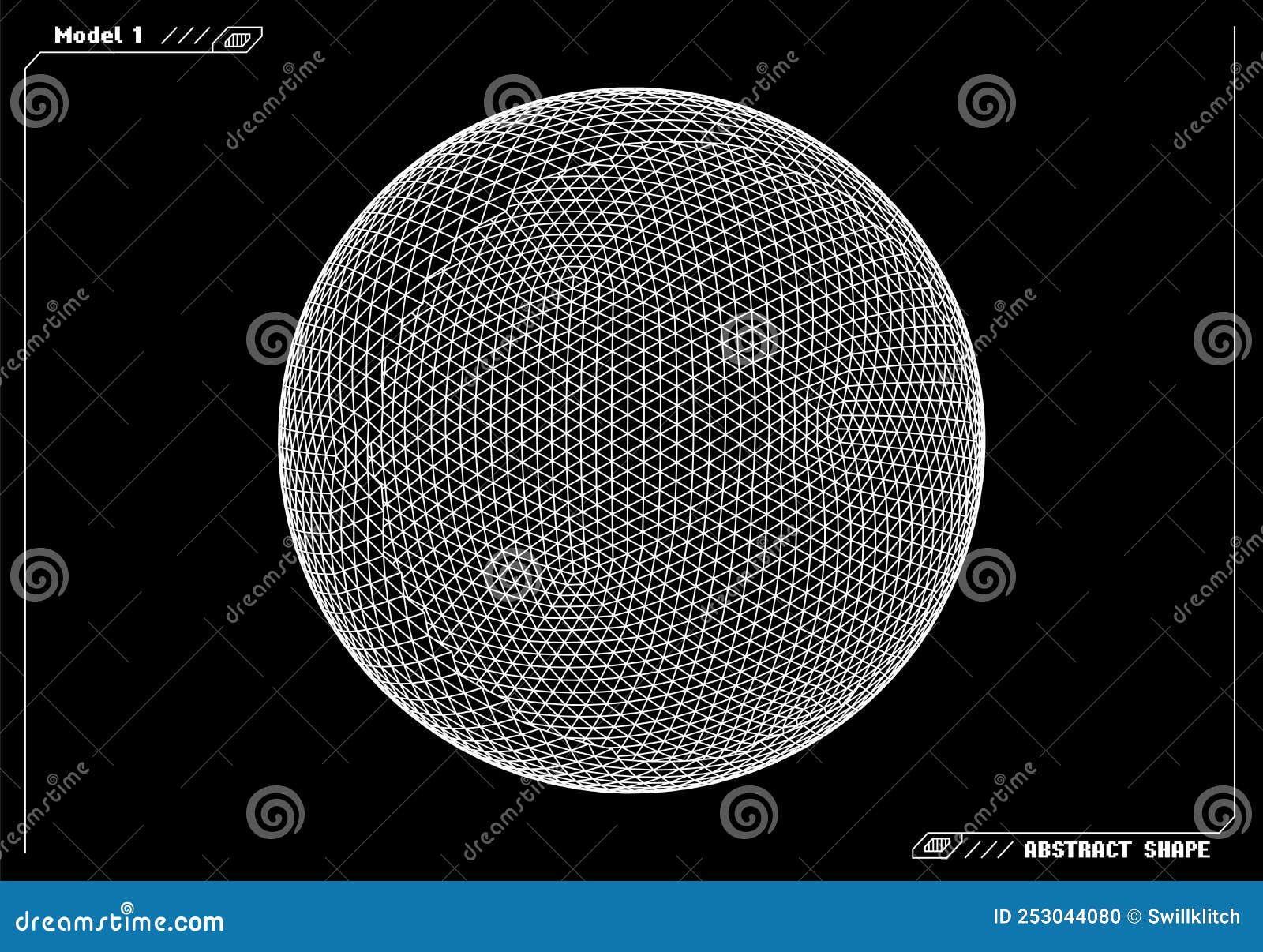 Abstract 3d Wireframe Shape or Basic Element with Open Edge. Science ...