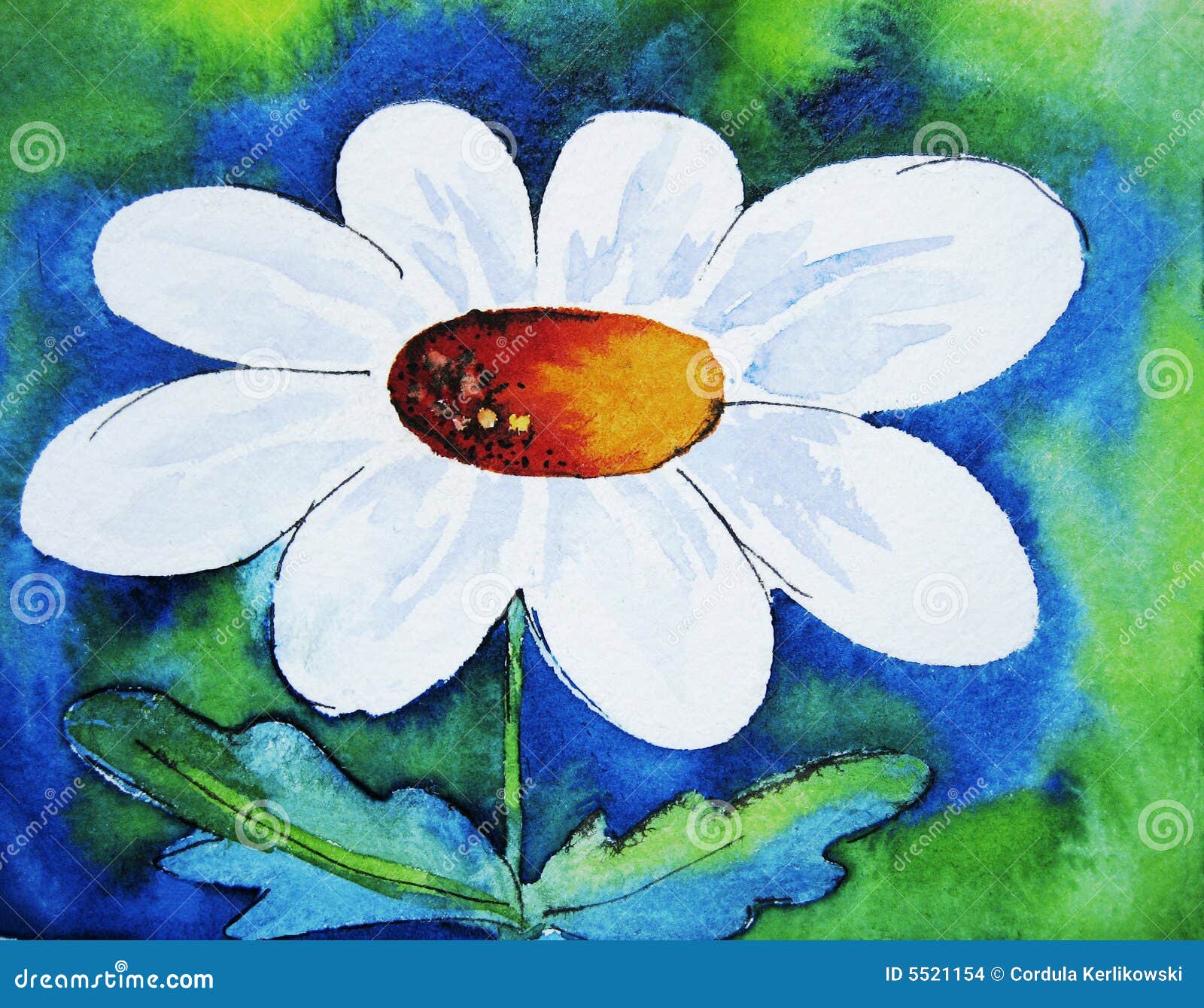 Abstract daisy stock illustration. Illustration of artist - 5521154