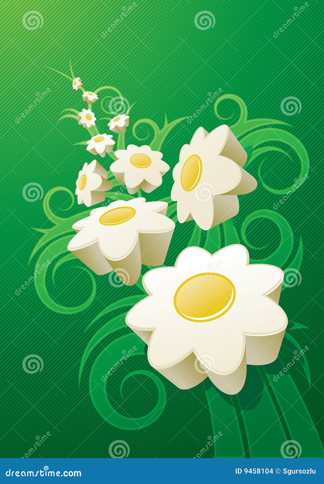 Abstract daisy background. stock vector. Illustration of icon - 9458104