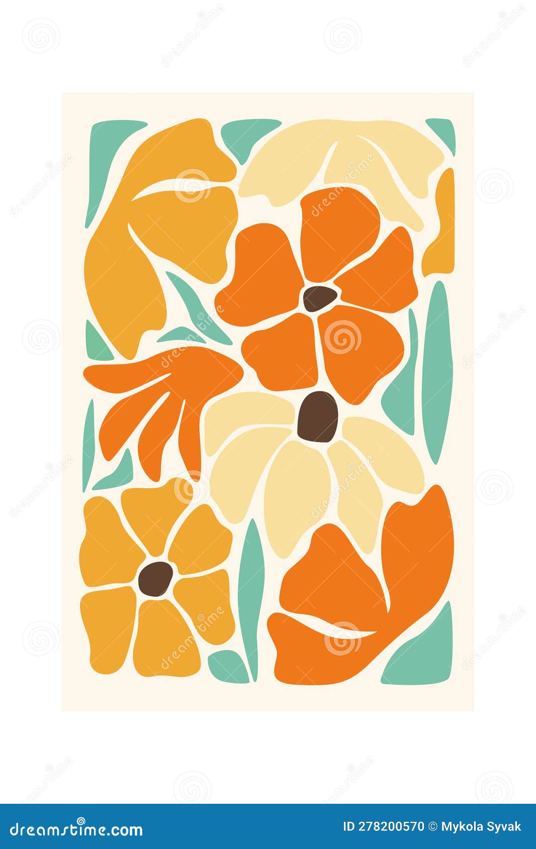 Abstract Daisy Flower Frame Stock Vector - Illustration of blossom ...