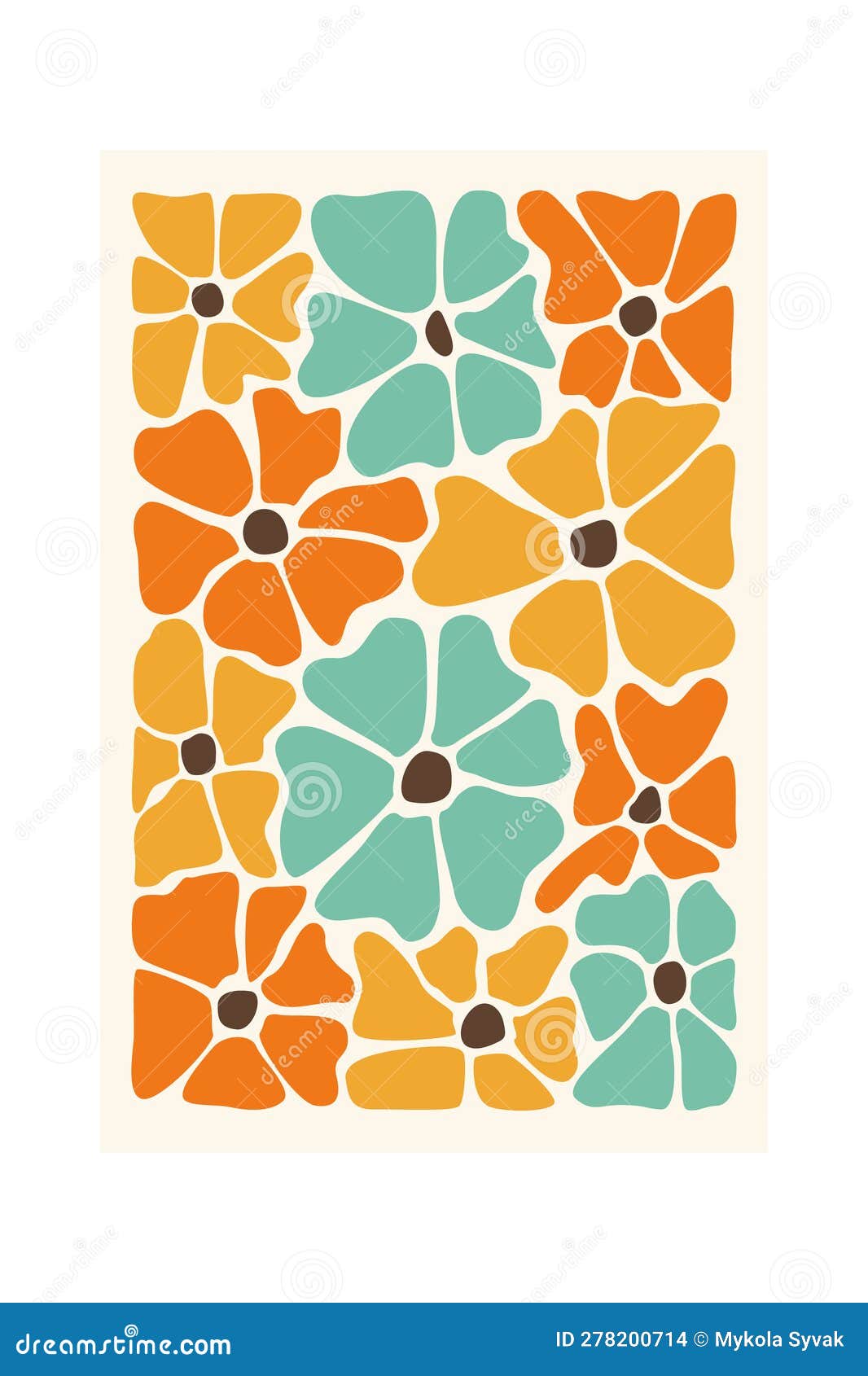 Abstract Daisy Flower Frame Stock Vector - Illustration of vector ...