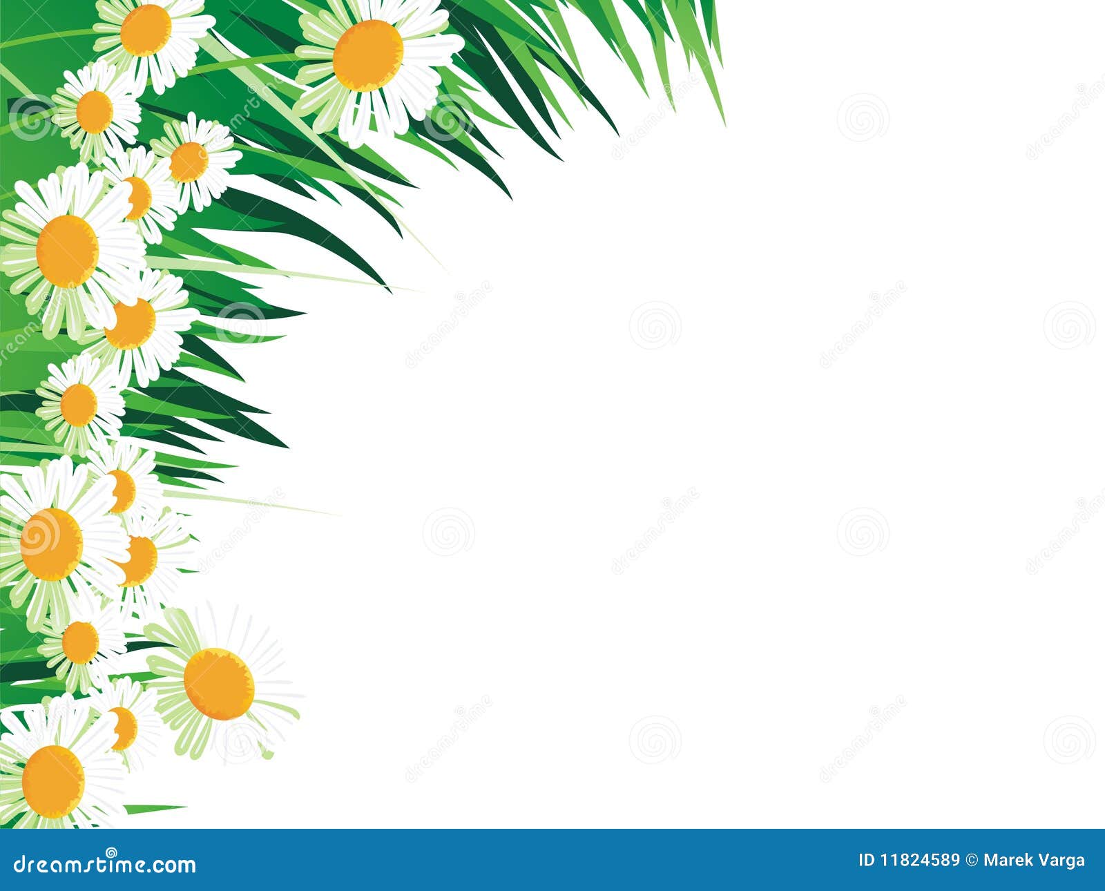 Abstract Daisy Pattern With Realistic Details And Floral Background ...