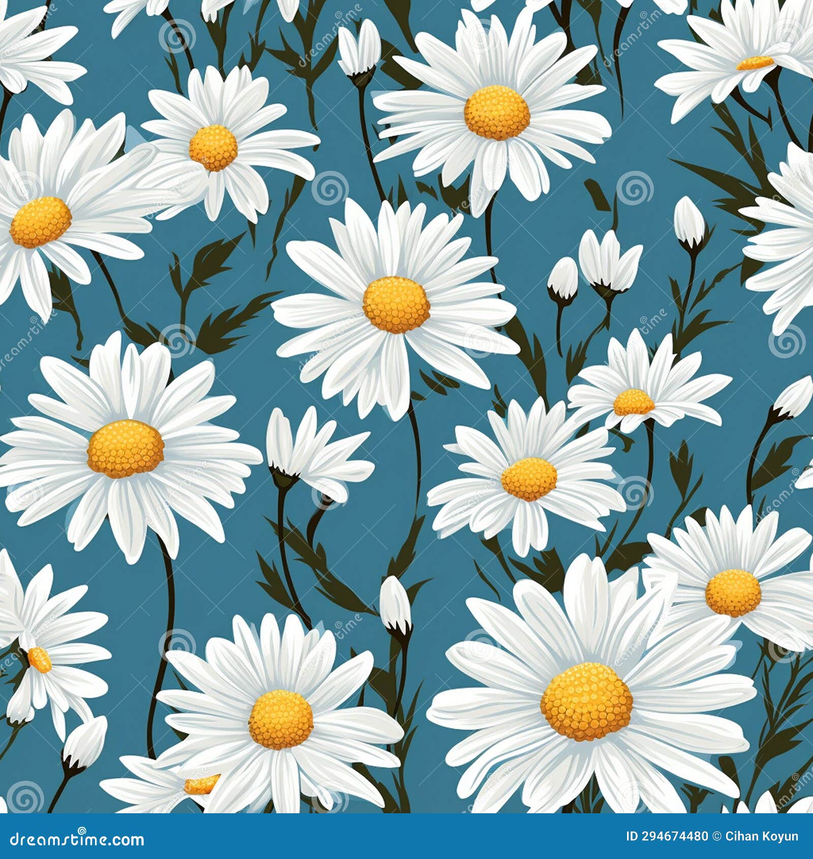 Abstract Daisy Presentation Slide for Informative Presentation Stock ...