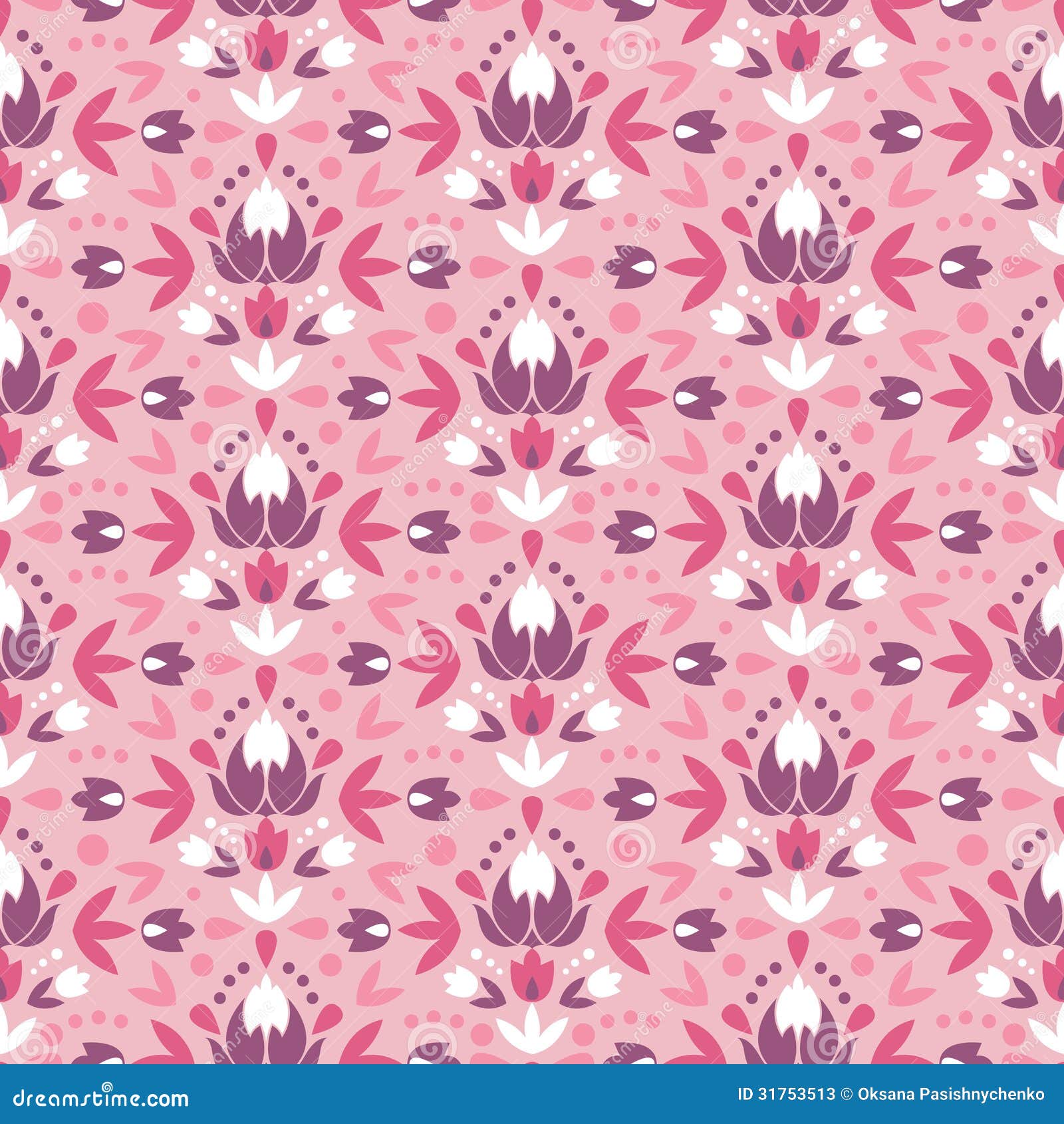 Abstract Damask Flowers Seamless Pattern Stock Vector - Illustration of ...