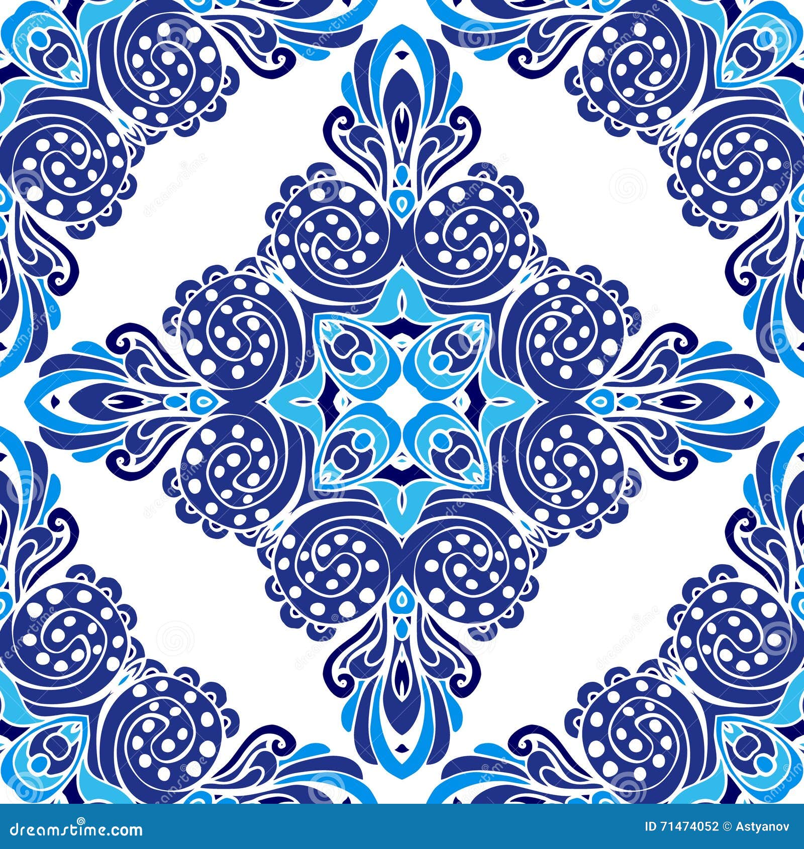 Abstract Damask Winter Seamless Vector Pattern Stock Vector ...