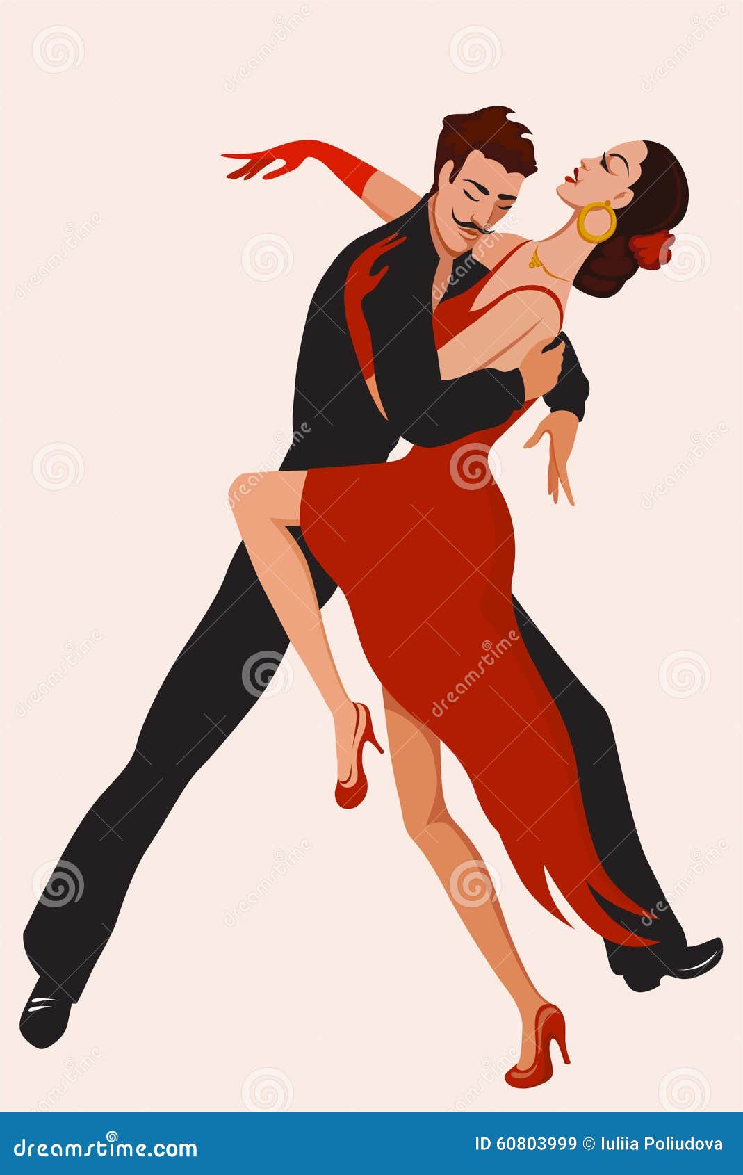 Abstract dancing couple stock illustration. Illustration of movement ...