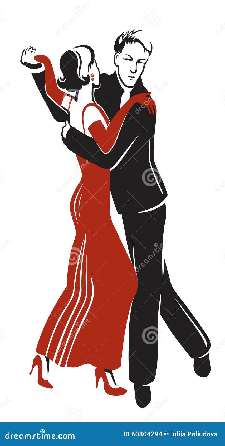 Abstract dancing couple stock illustration. Illustration of ...