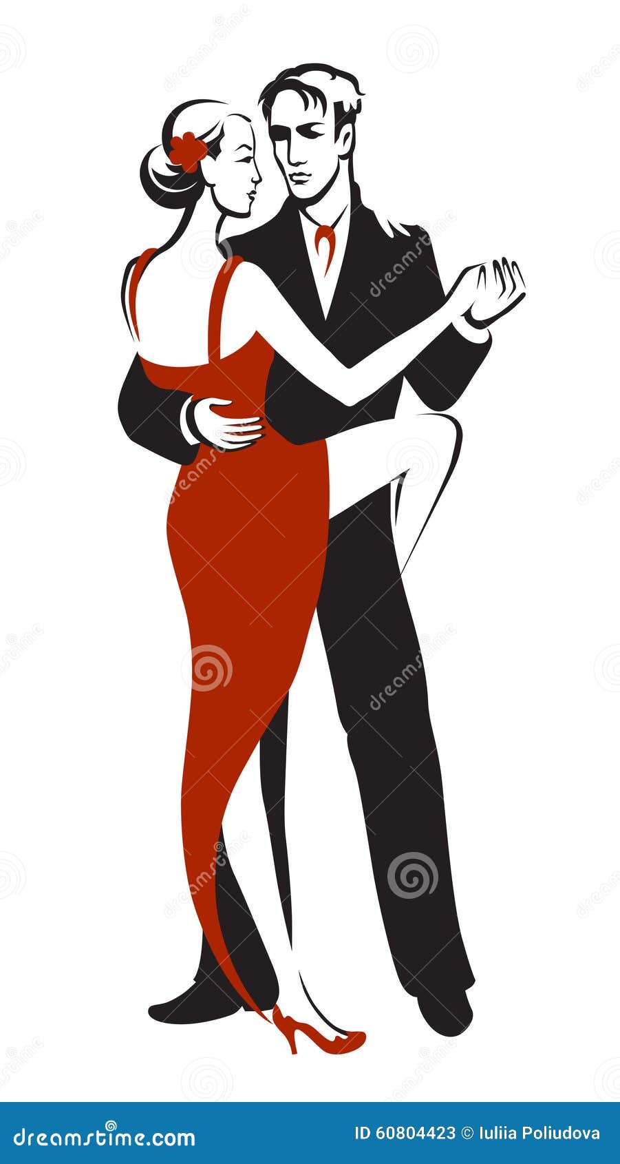 Abstract dancing couple stock illustration. Illustration of embrace ...