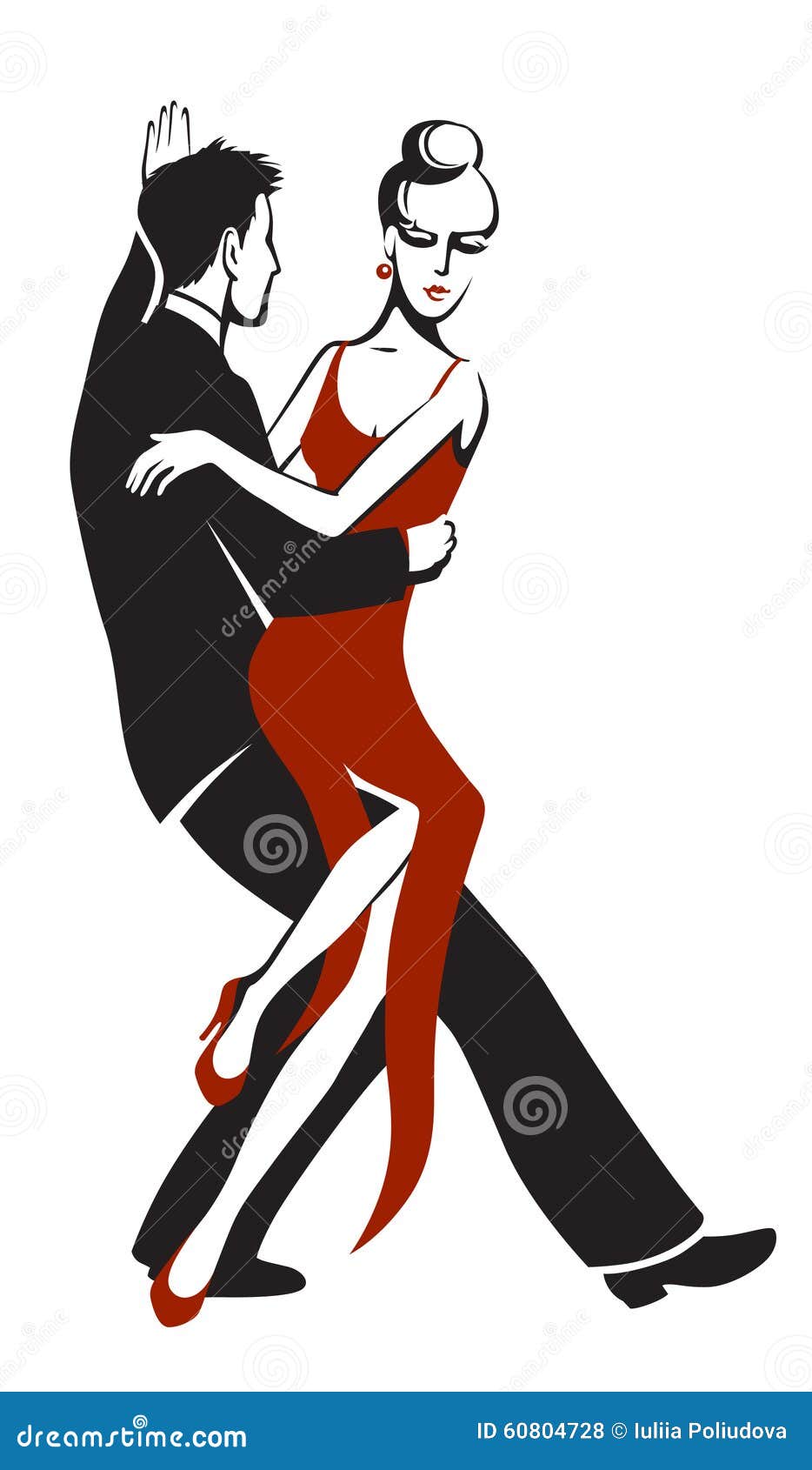 Abstract dancing couple stock illustration. Illustration of design ...