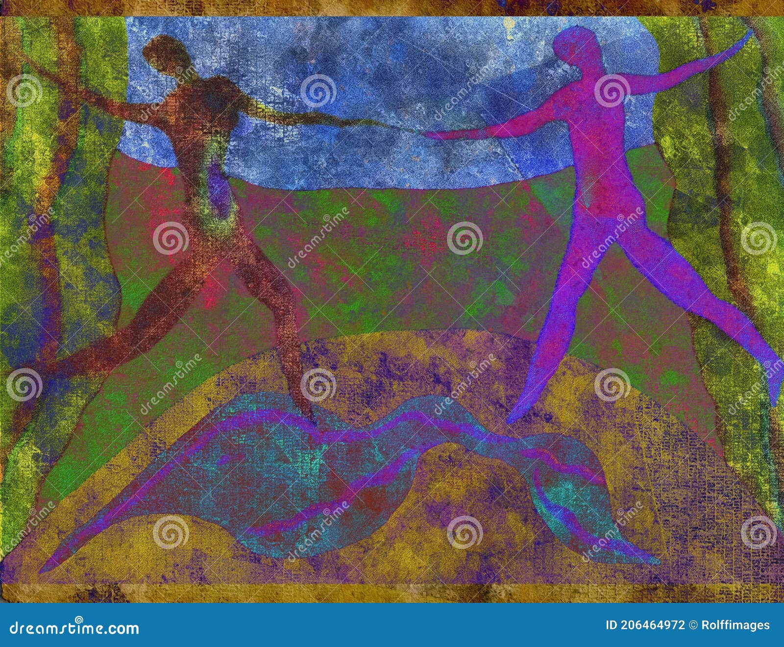 Abstract dancing figures stock illustration. Illustration of festivity ...