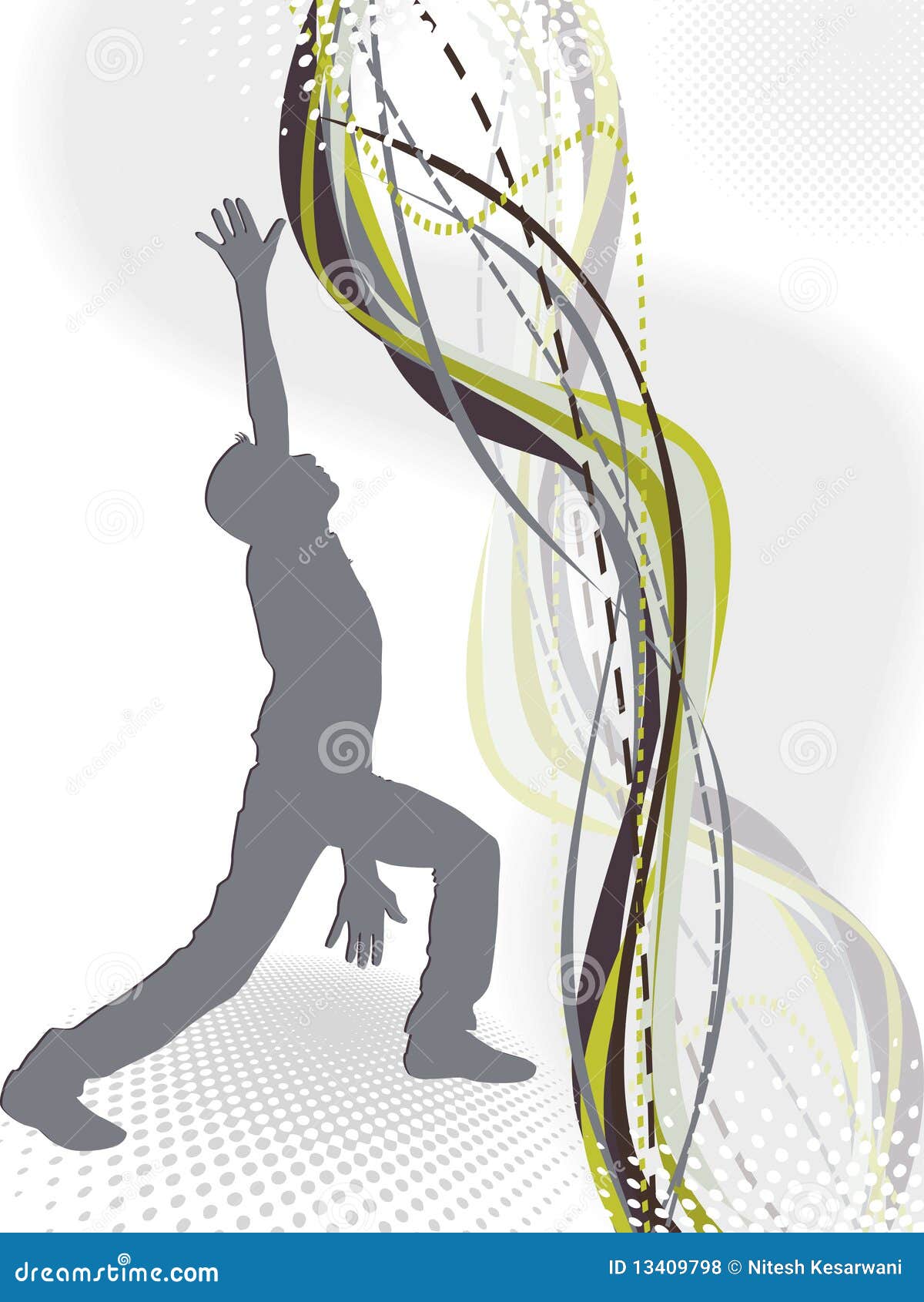 Abstract Dancing Man Illustration Stock Illustration - Illustration of ...
