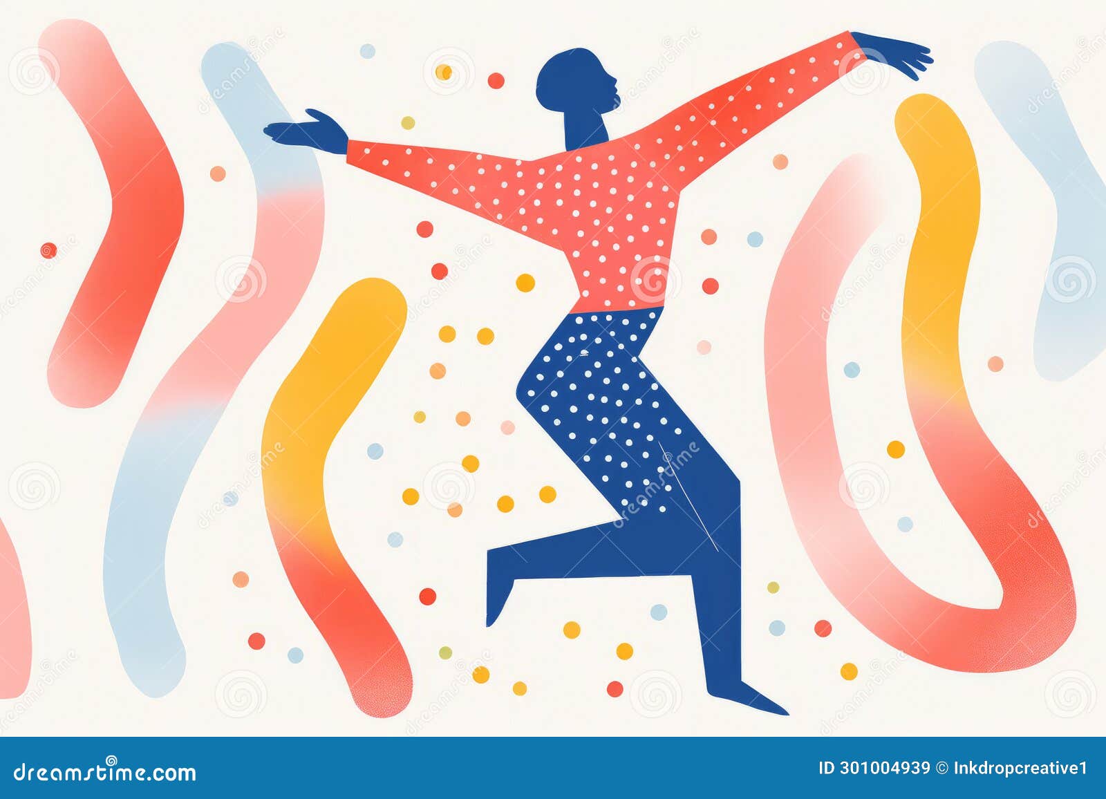 Abstract Dancing Person Colourful Illustration Stock Illustration ...