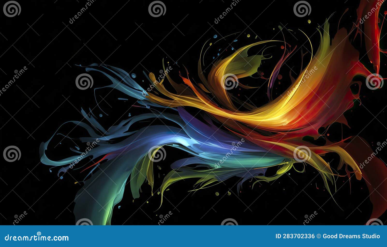 Abstract Dancing Wave Wallpaper. Luxury Colourful Fantasy Background ...