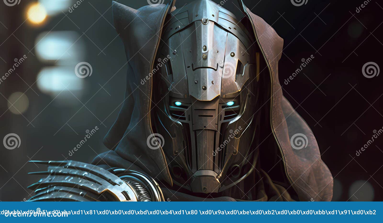 Abstract Dark Replicant Background. Robot in Deep Planet Stock ...