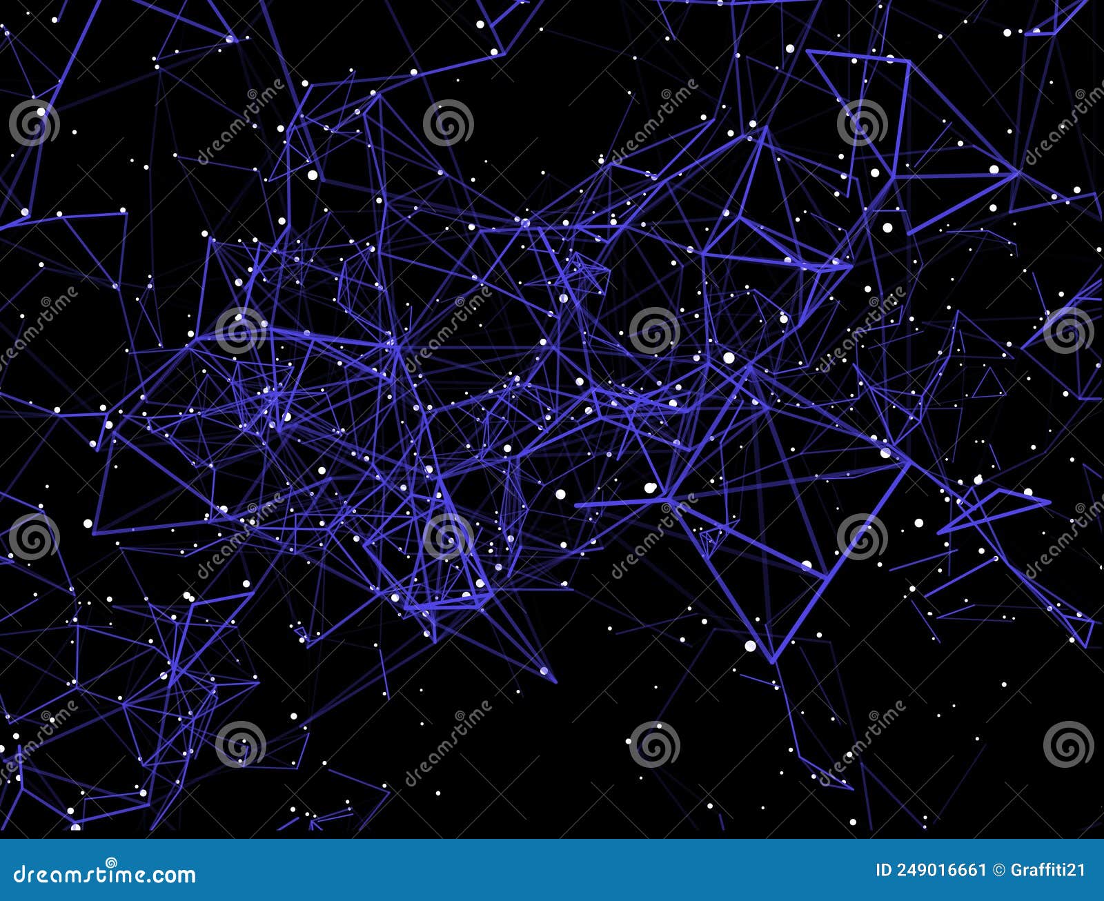 Abstract Dark Background with Blue Lines and Dots. Stock Illustration ...