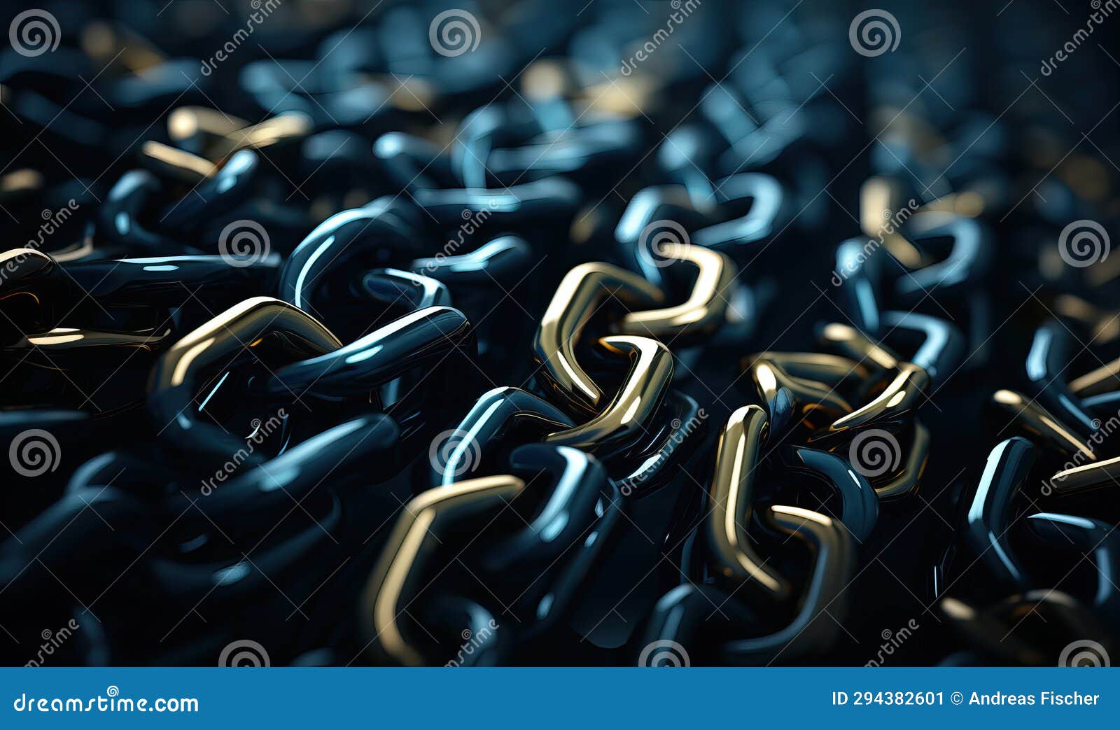 Abstract Dark Background, Connection of Chain Links. Stock Image ...