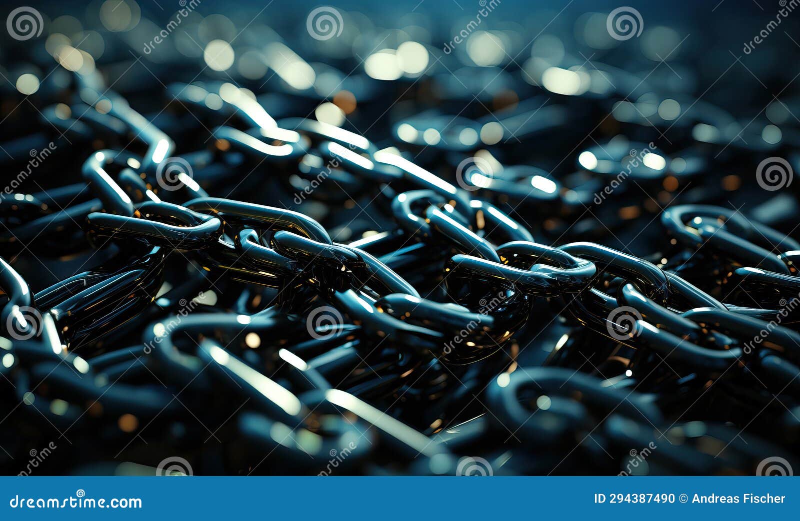 Abstract Dark Background, Connection of Chain Links. Stock Photo ...